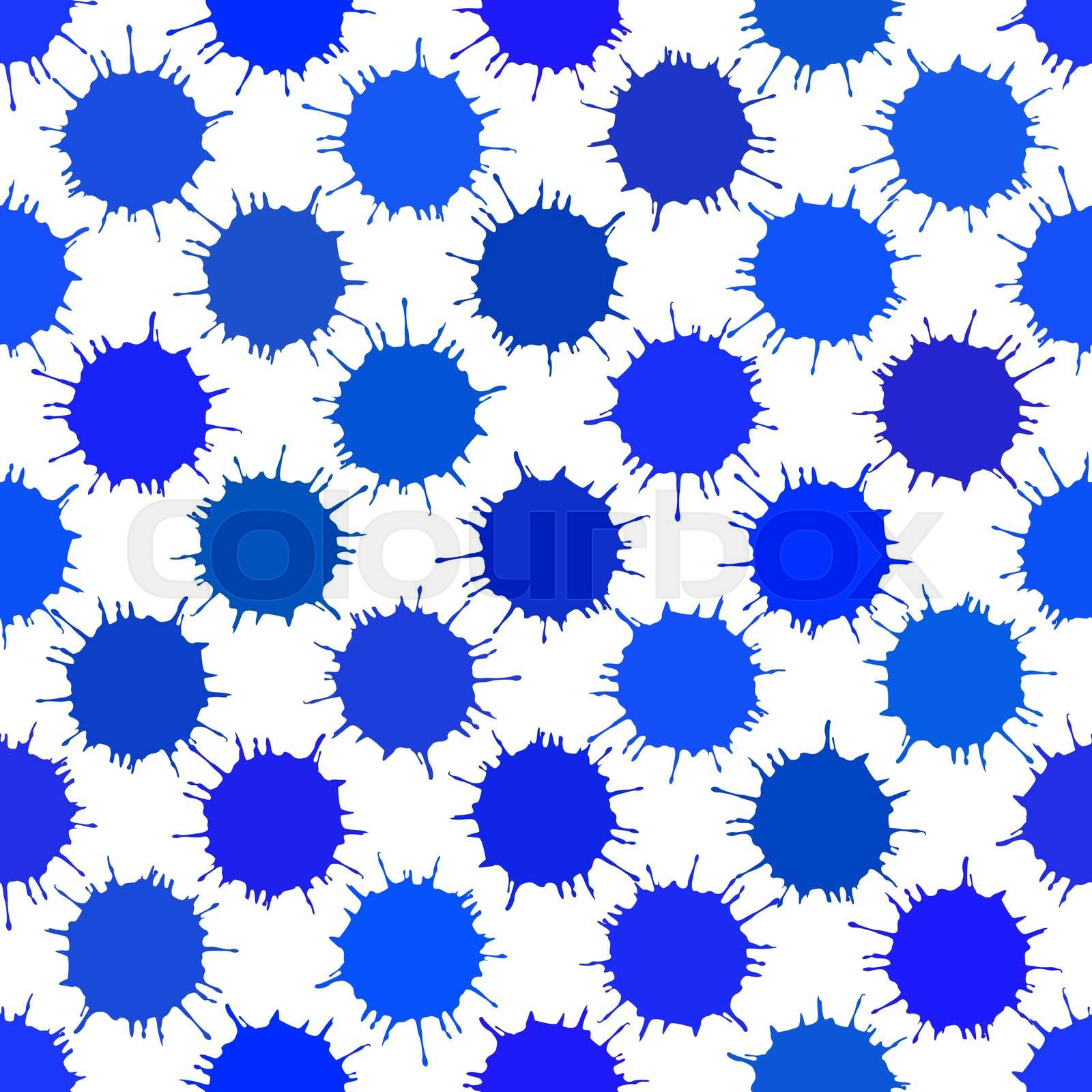 Blue Ink Blots Seamless Background | Stock vector | Colourbox