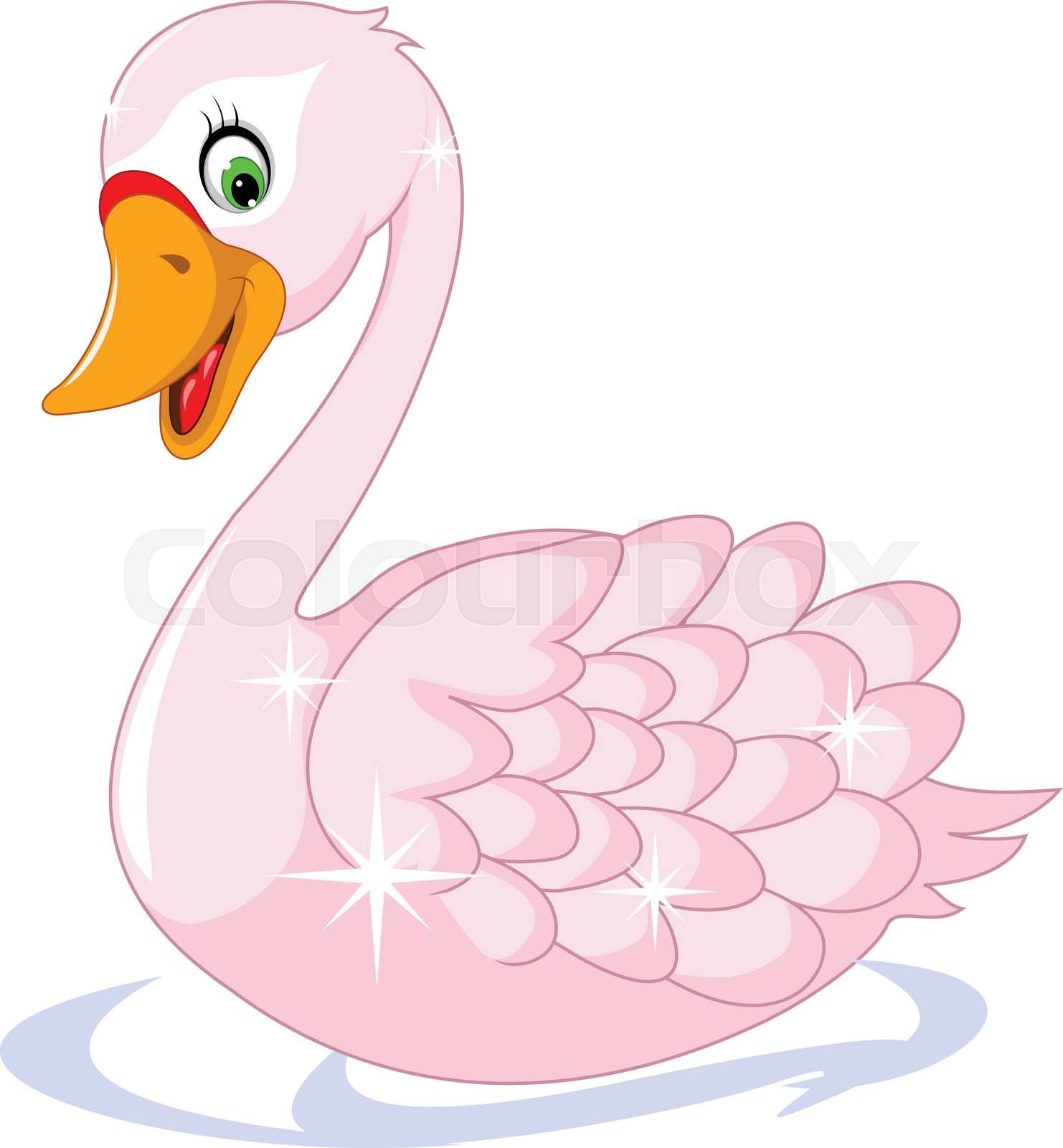 cute goose cartoon posing | Stock vector | Colourbox