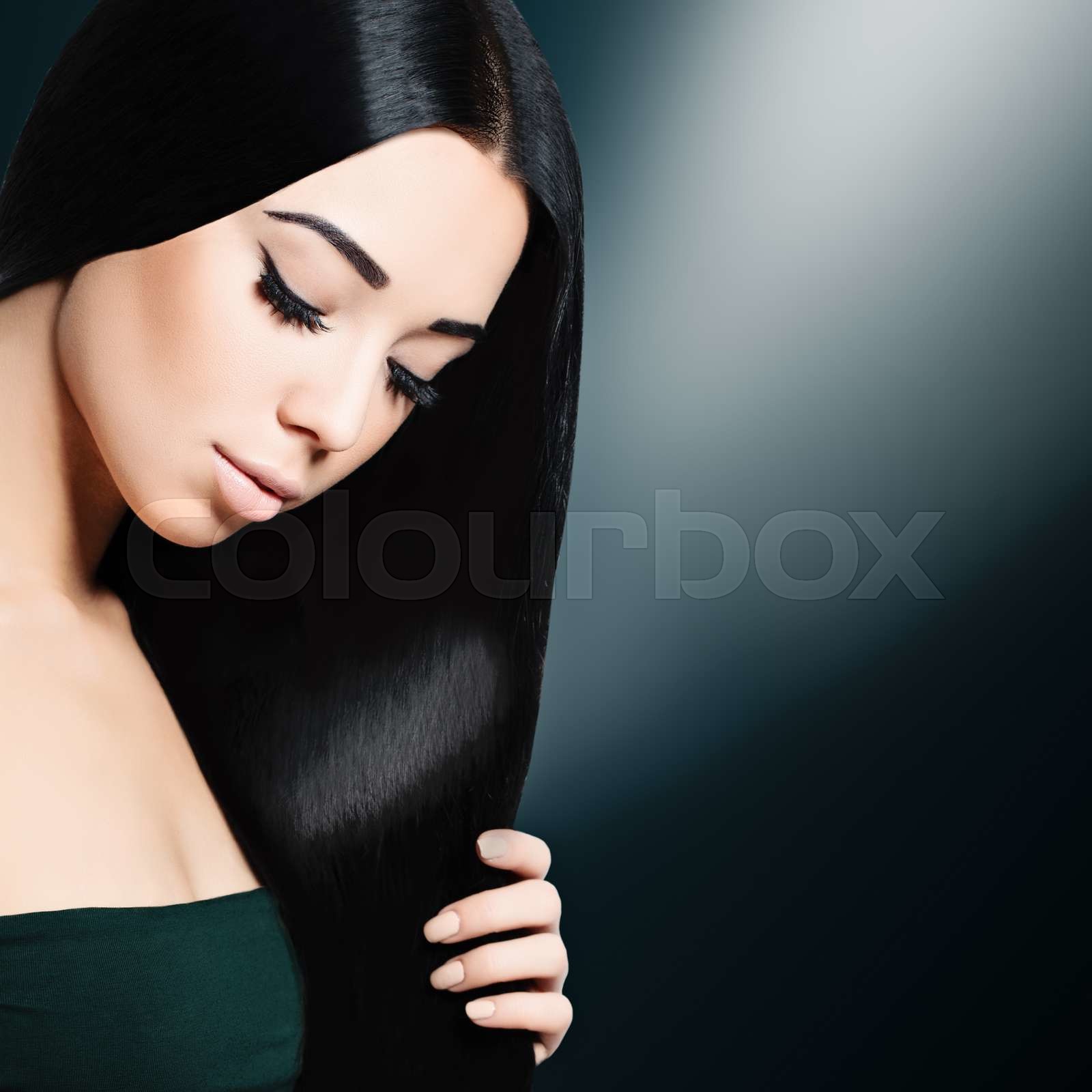 Beautiful Woman with Hairstyle and Perfect Makeup. Fashion Background ...