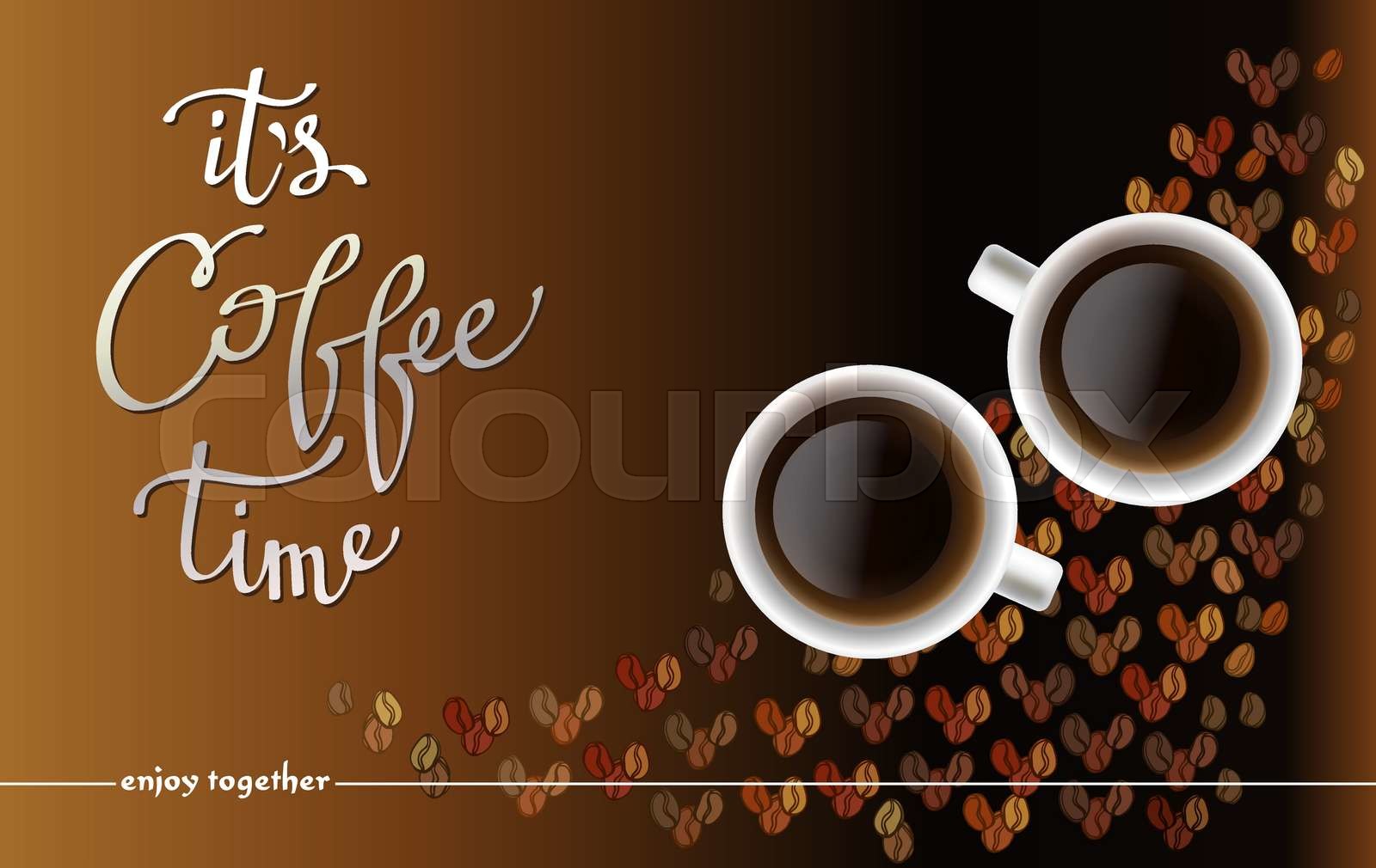 Abstract coffee design with beans | Stock vector | Colourbox