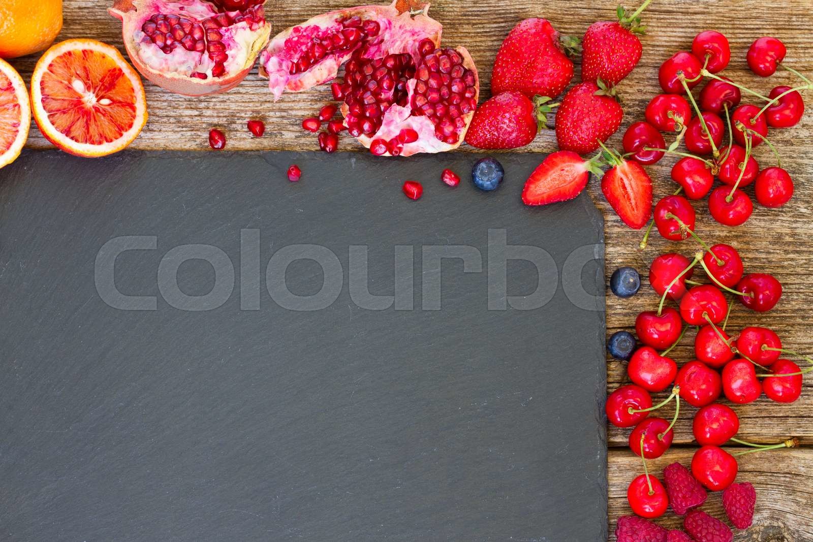 Red berries frame | Stock image | Colourbox