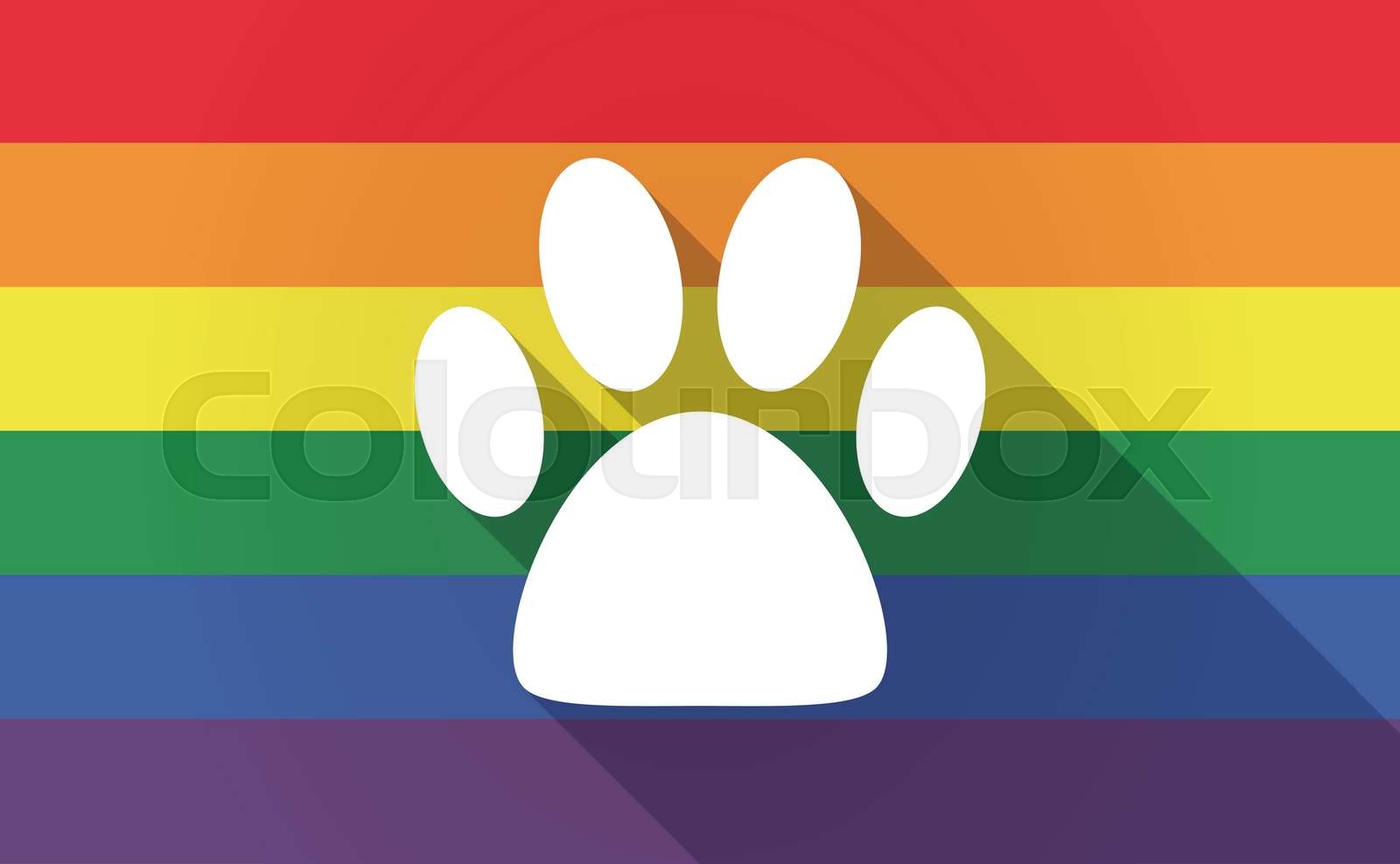 Long shadow Gay Pride flag with an animal footprint | Stock vector ...