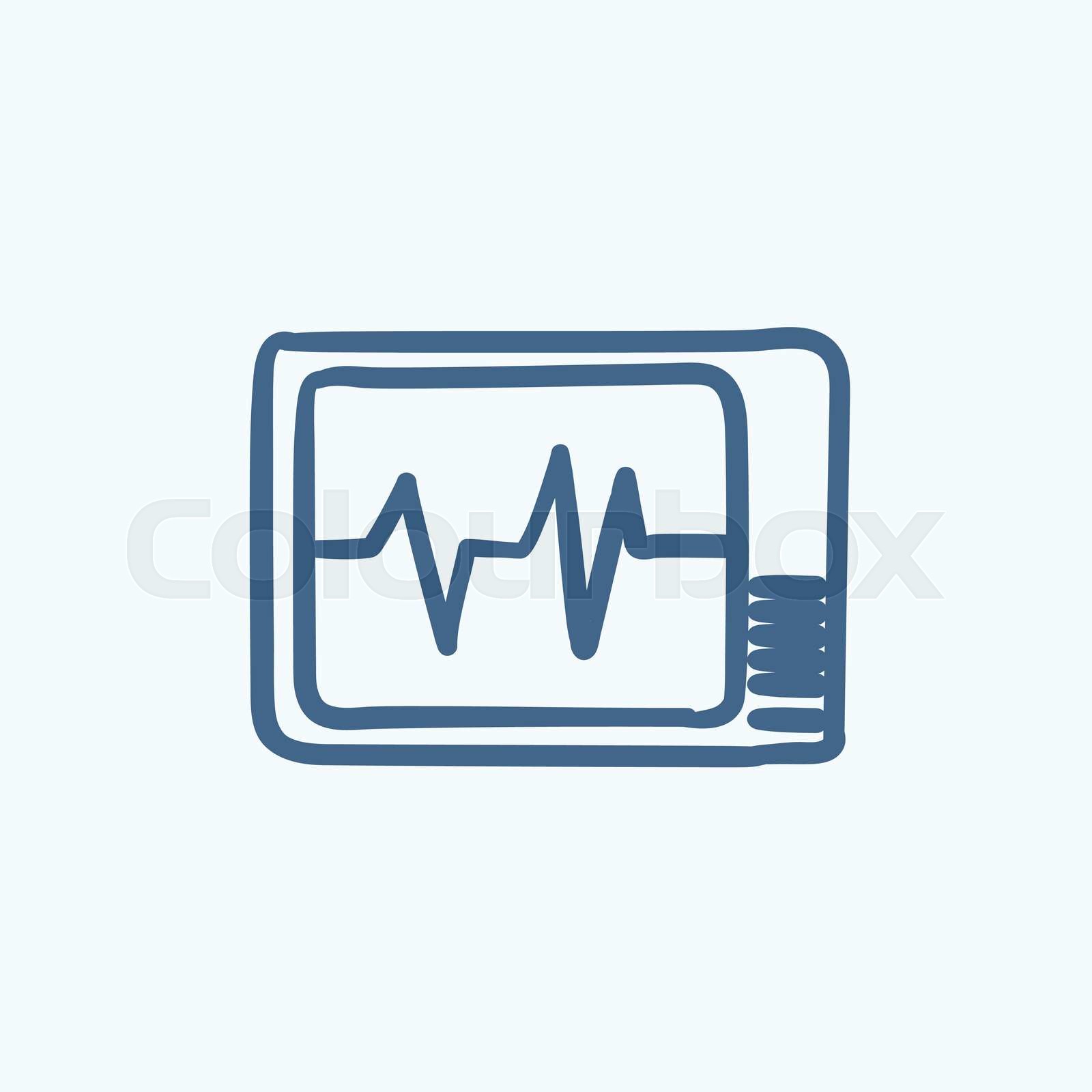 Heart monitor sketch icon. | Stock vector | Colourbox