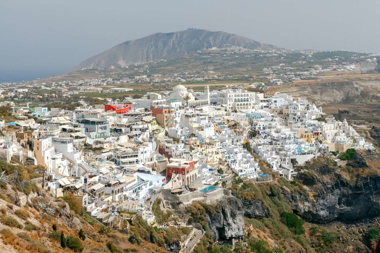 Fira. Aerial view of the city. | Stock image | Colourbox