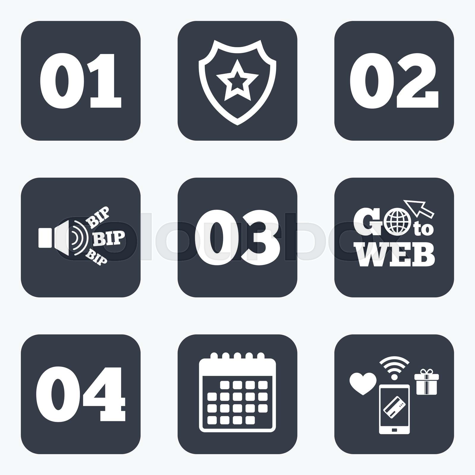 Step one, two, three icons. Sequence of options. | Stock vector | Colourbox