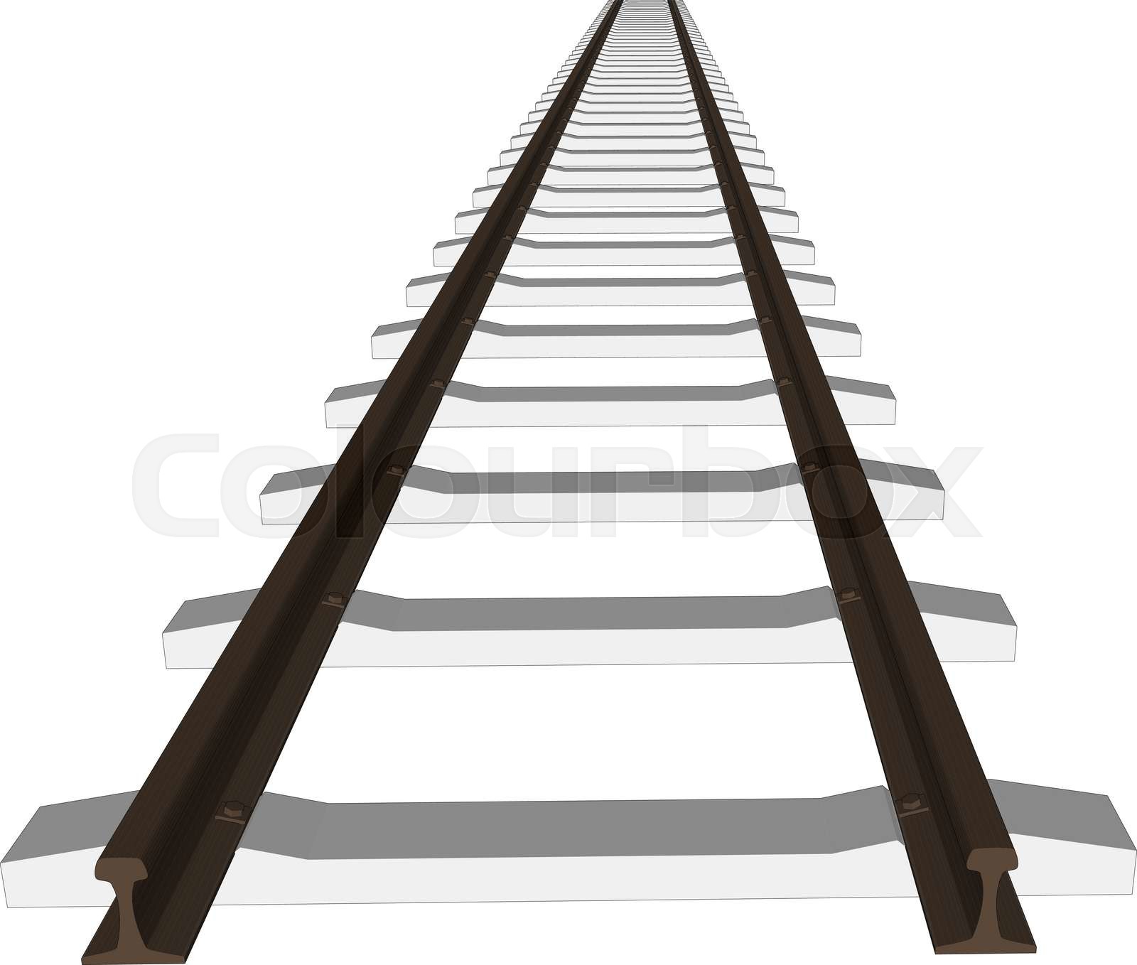 Vector railway railroad track silhouettes. | Stock vector | Colourbox