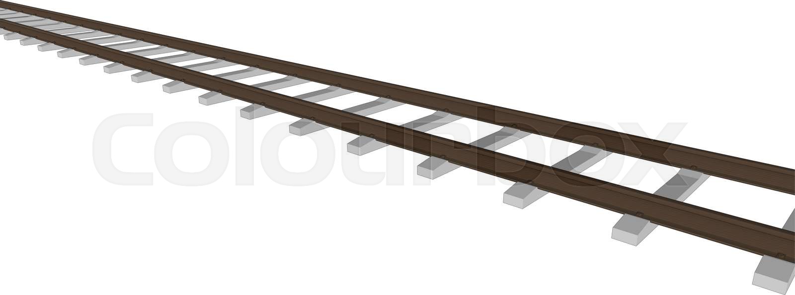 Vector railway railroad track silhouettes. | Stock vector | Colourbox