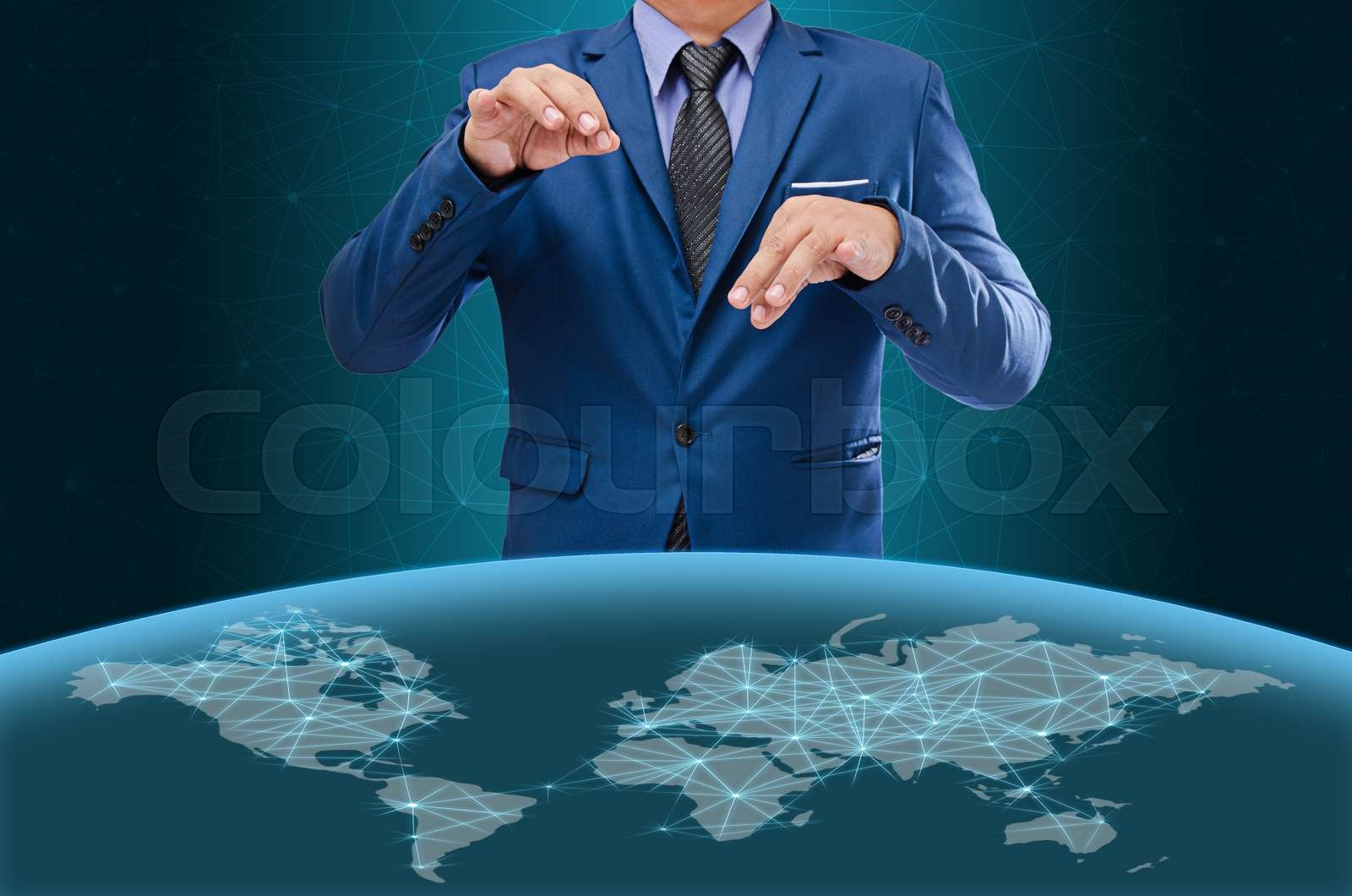 business man with world map | Stock image | Colourbox
