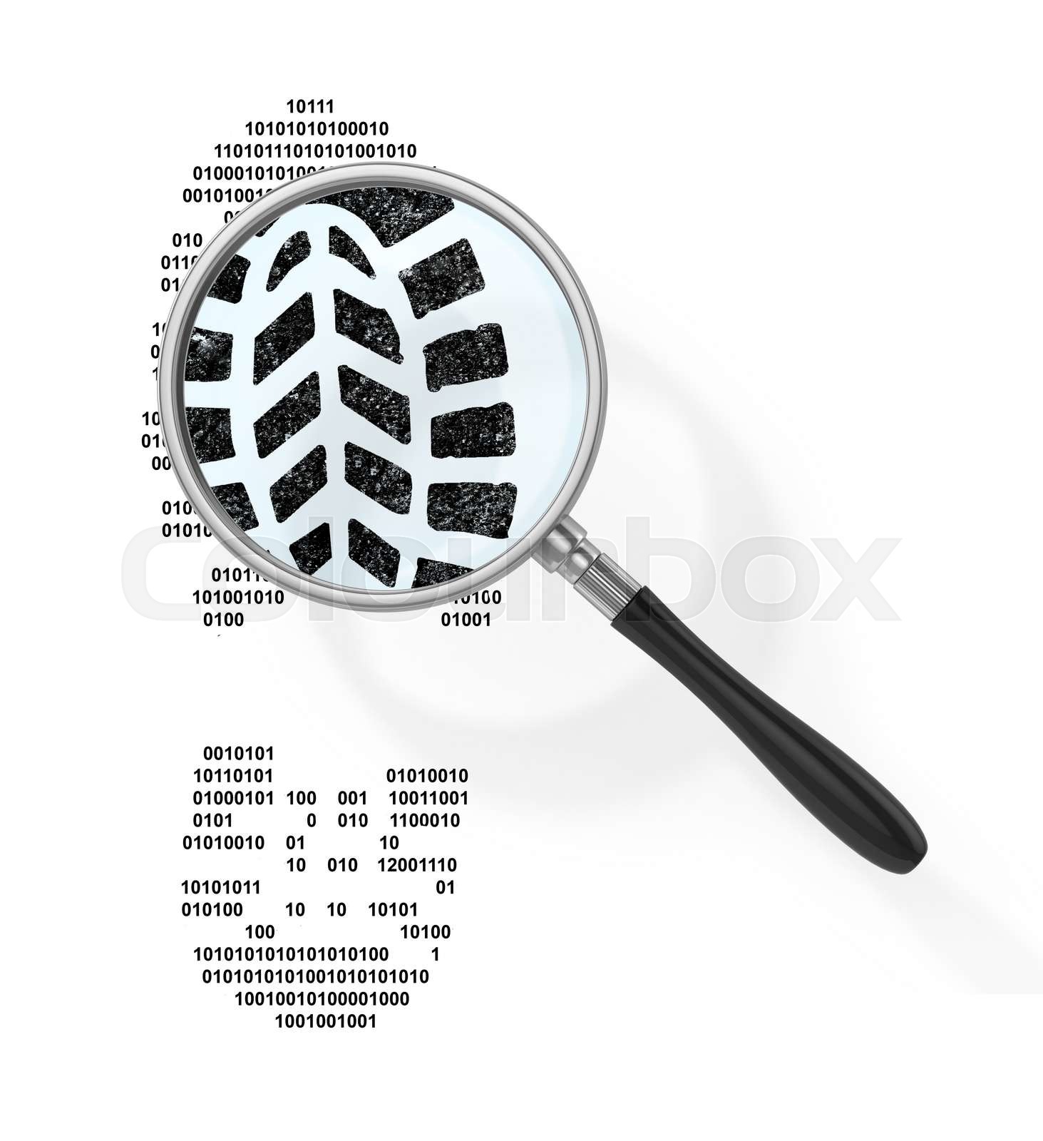 Concept of secure information. Magnifier over boot print in form of ... Concept of secure information. Magnifier over boot print in form of ...