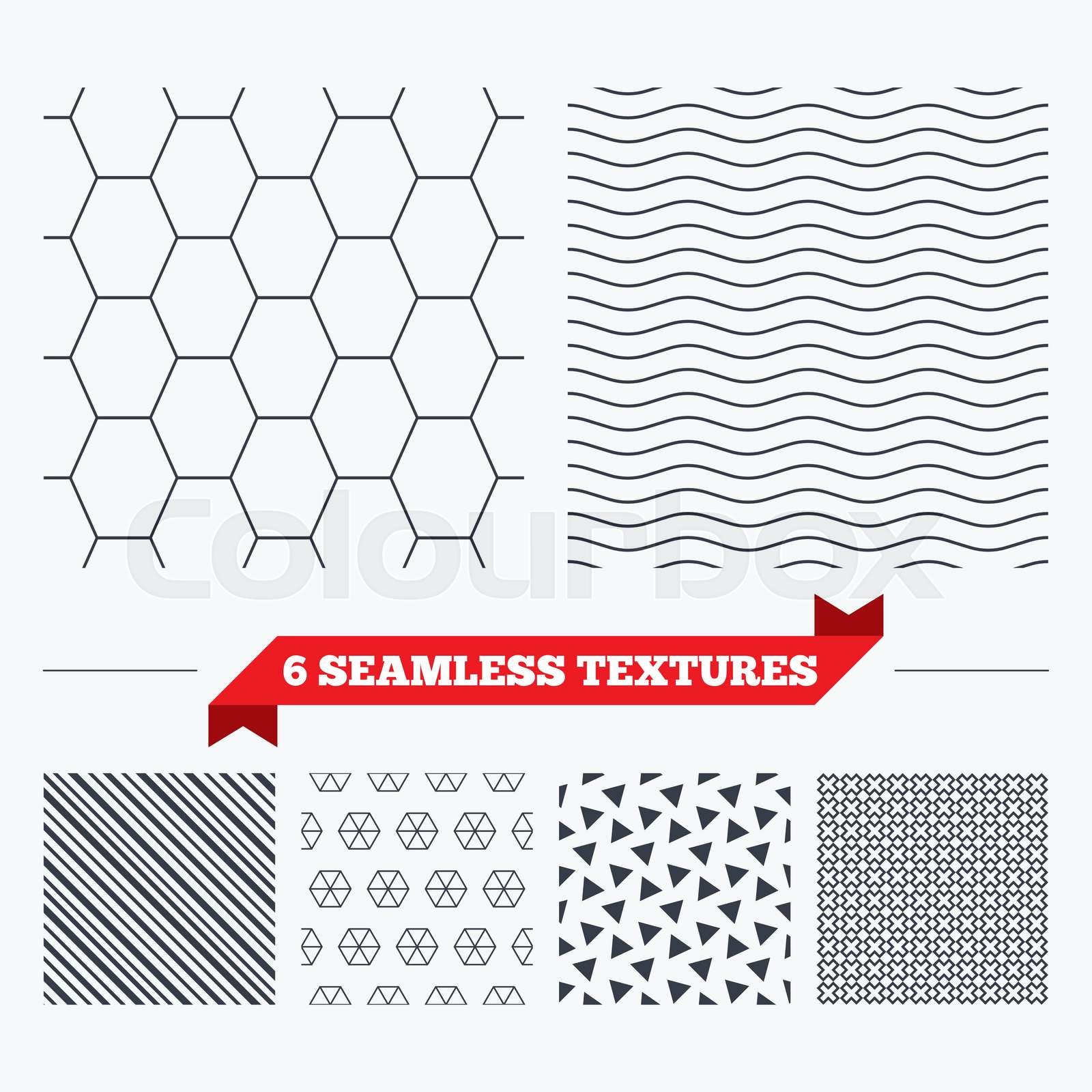 Hex Stripped Grid Seamless Pattern Stock Vector Colourbox