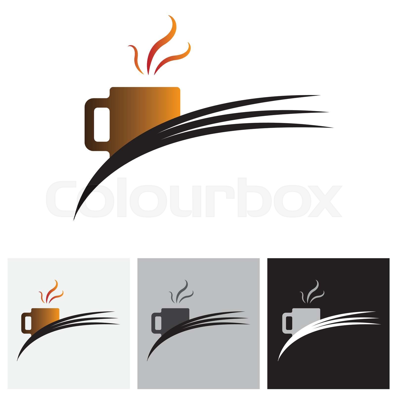 Freshly brewed coffee in a cafe or cafeteria - vector logo graphic ...