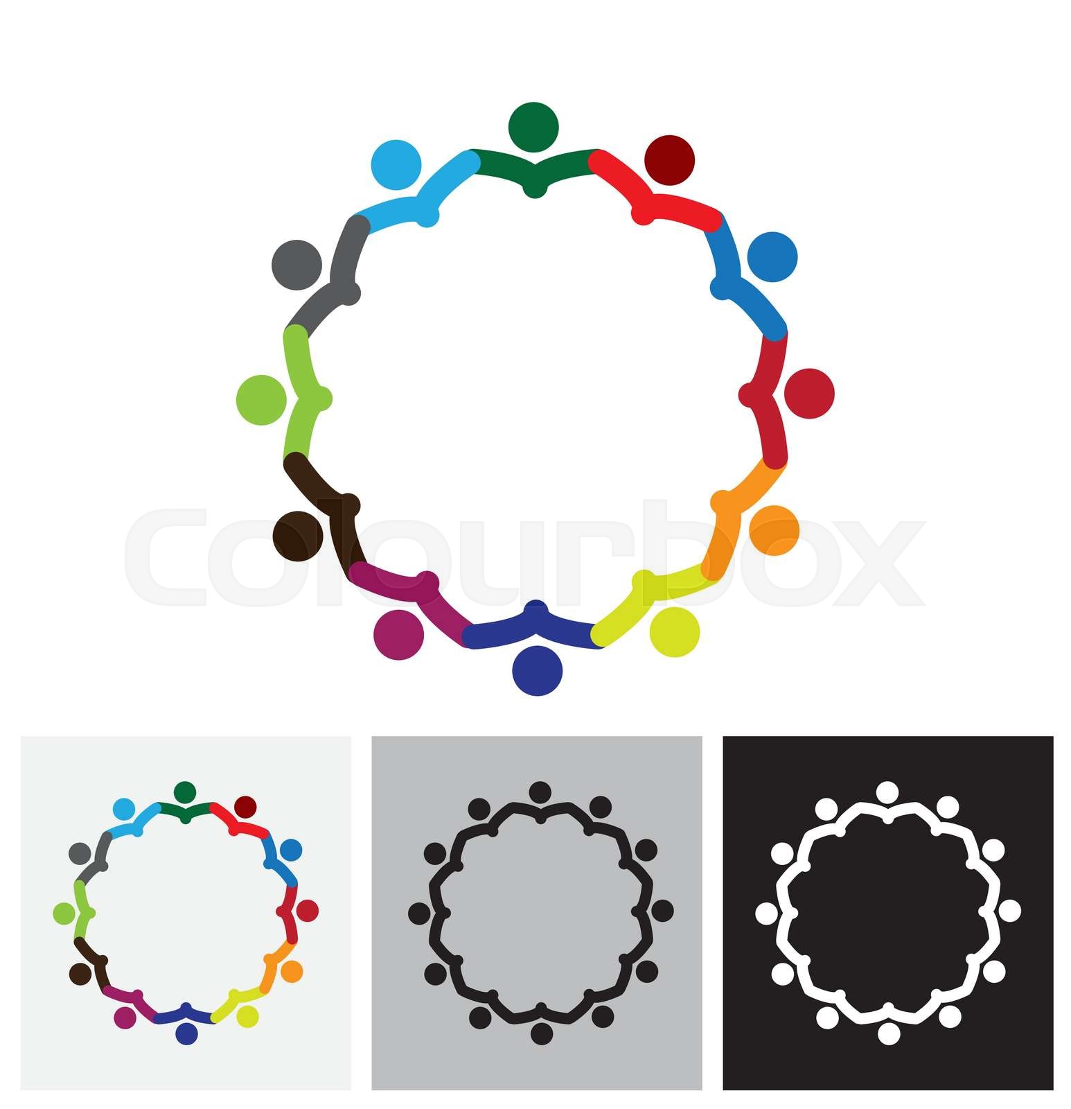 office employees or company staff meeting - vector logo icon. | Stock ...