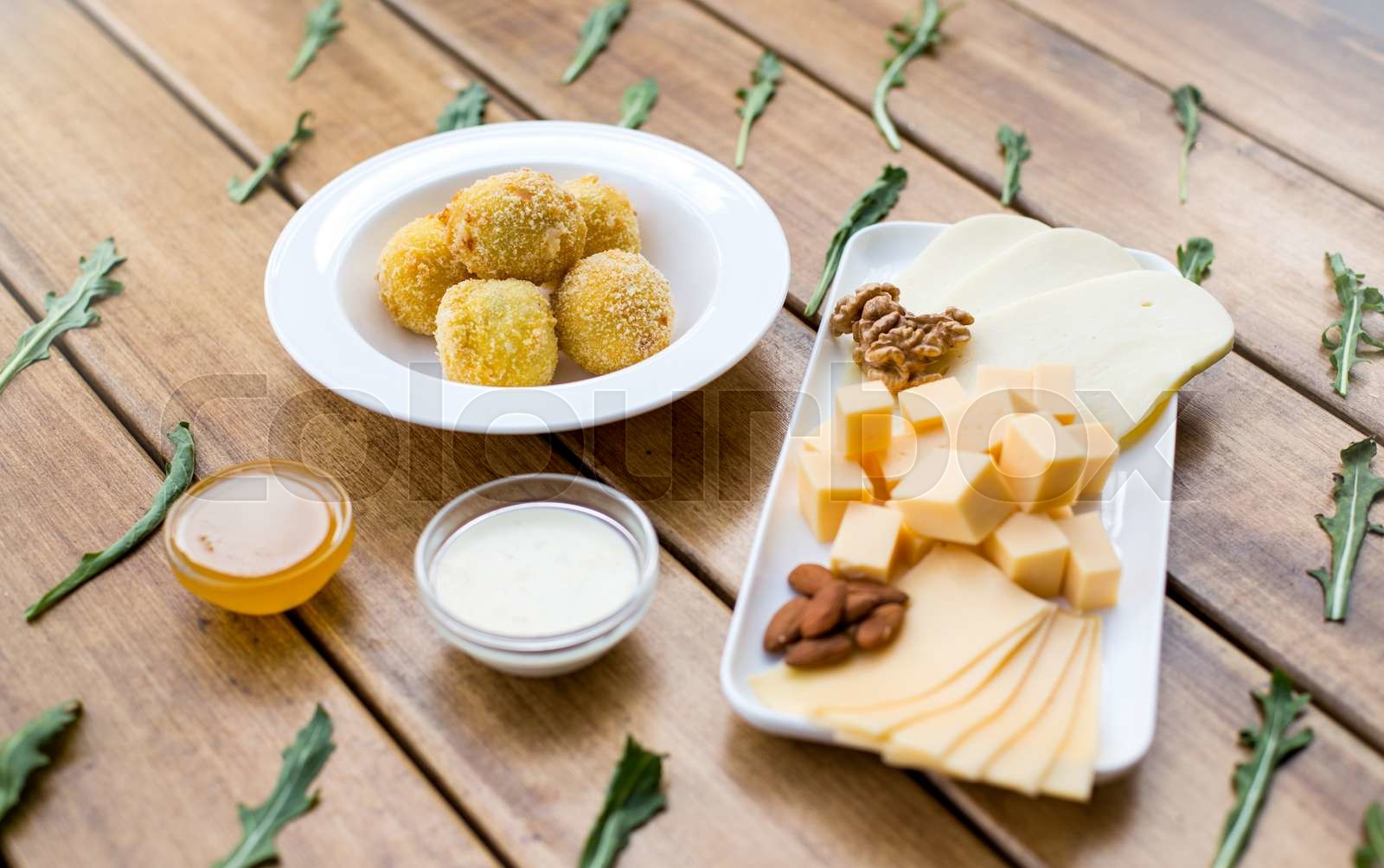 Cheese palette. Cheese balls | Stock image | Colourbox