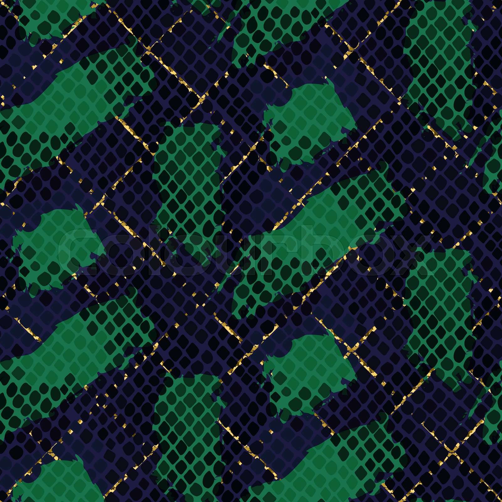 Snake skin green artificial seamless vector texture. | Stock vector ...