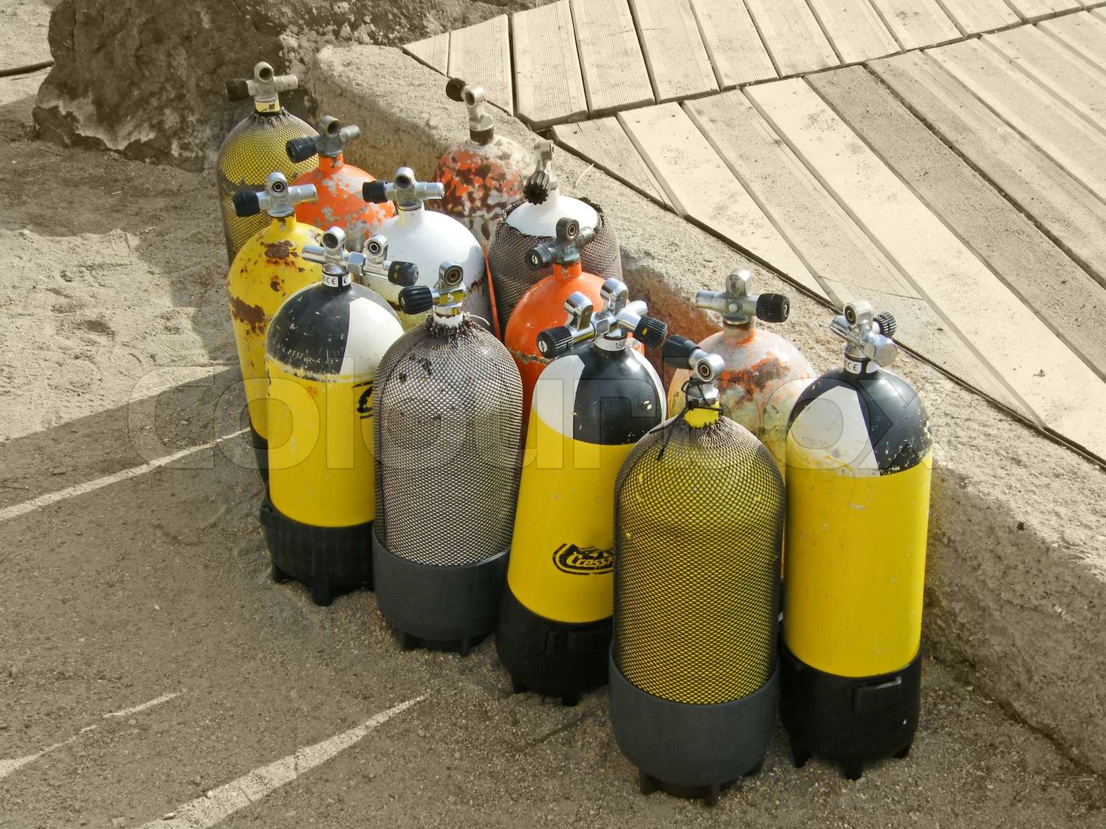 equipment oxygen gas diver diving | Stock image | Colourbox