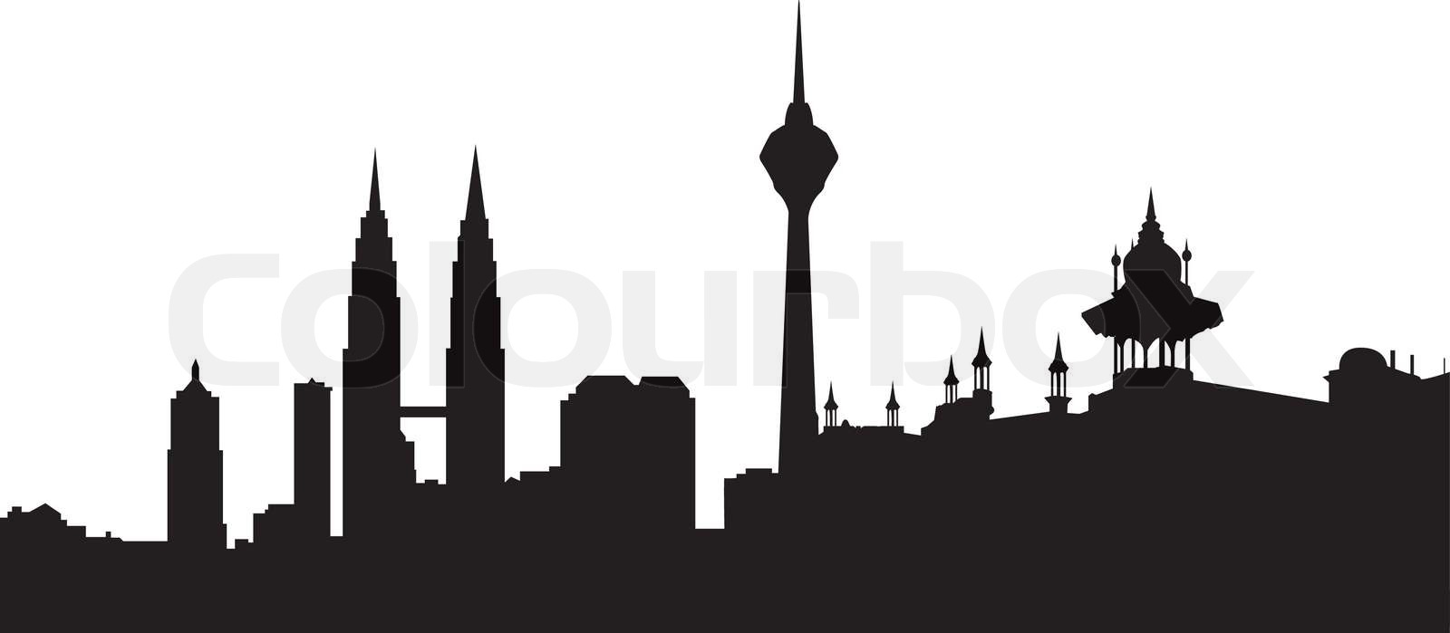 kuala lumpur skyline malaysia | Stock vector | Colourbox