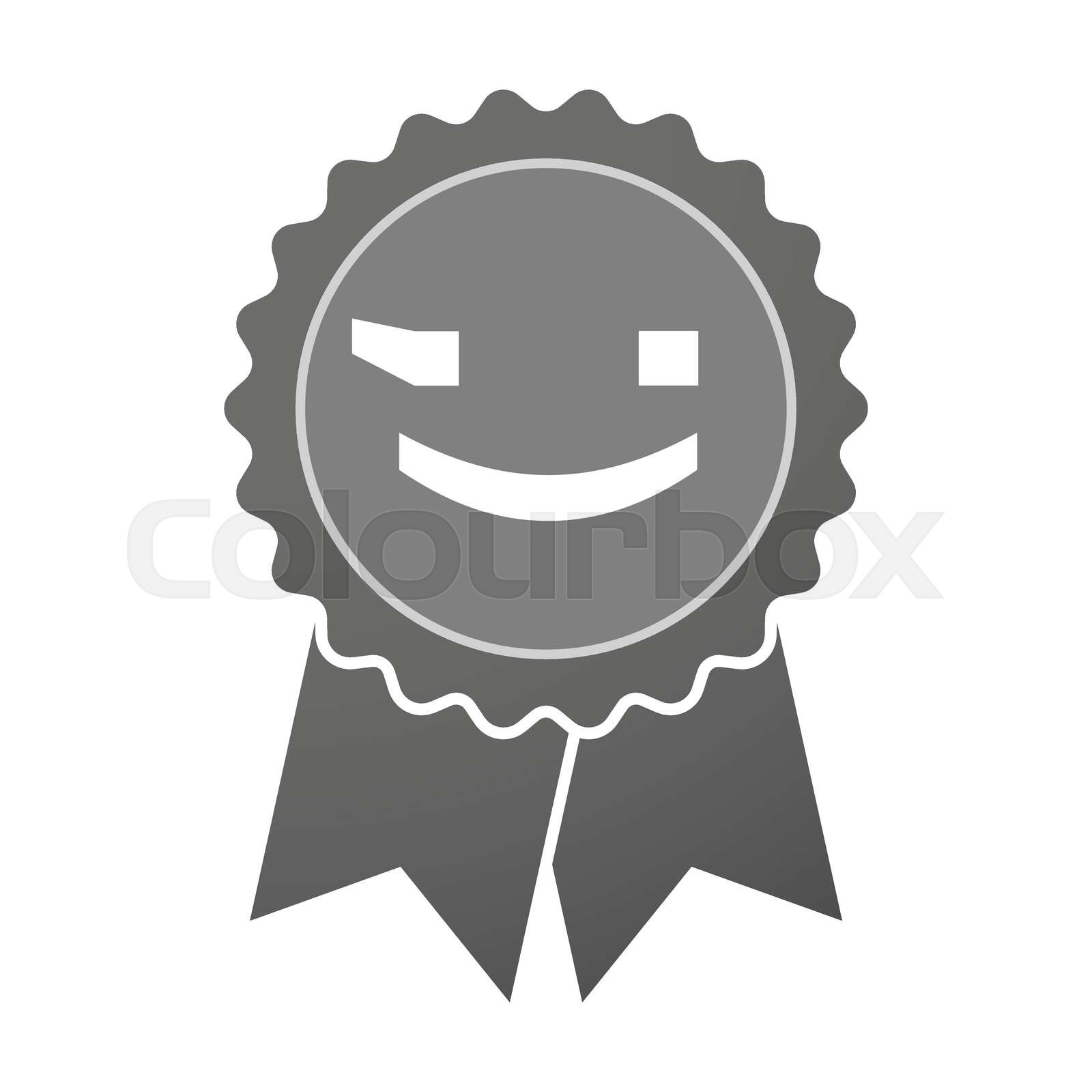 Isolated award badge with a wink text face emoticon | Stock vector ...