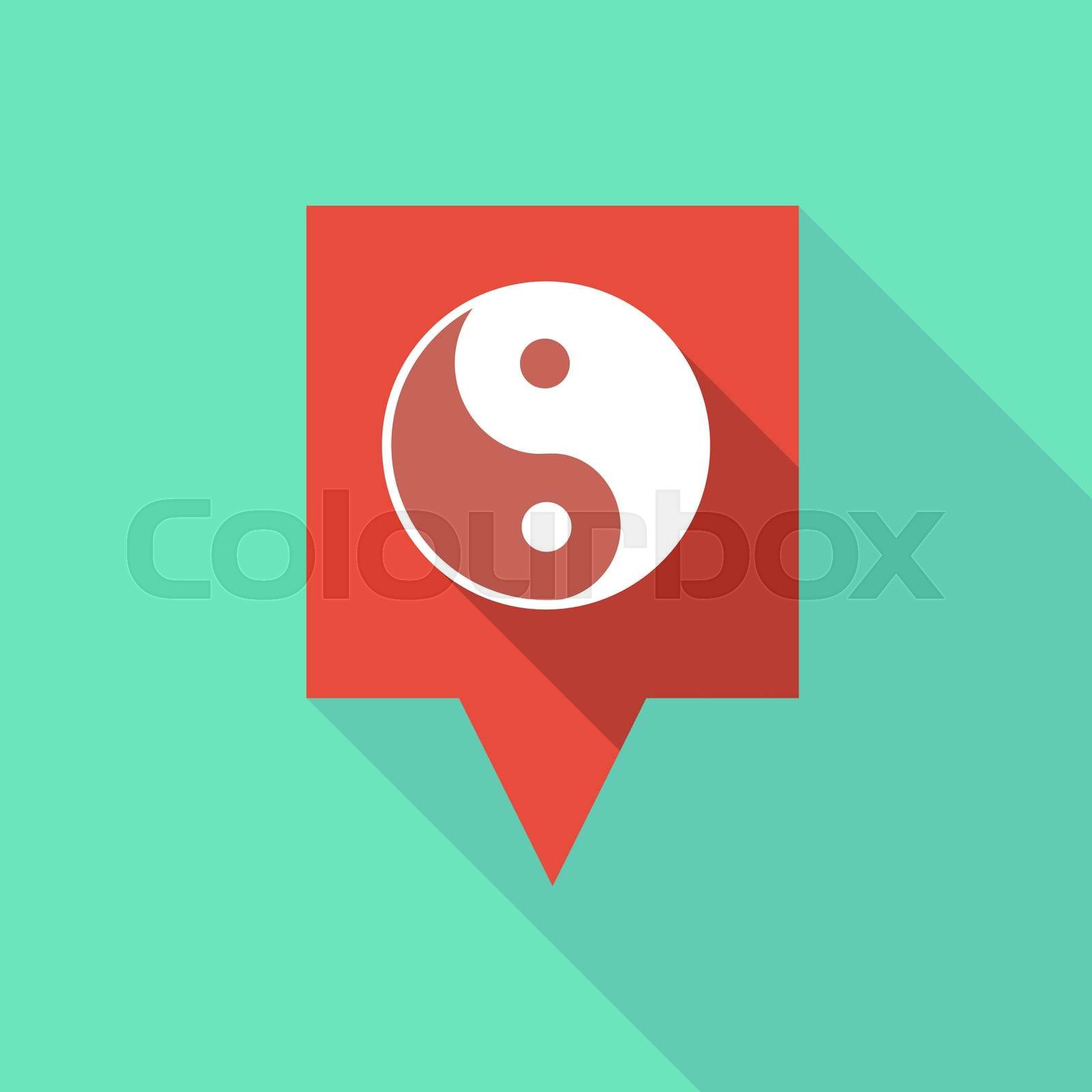 Long tooltip icon with a ying yang | Stock vector | Colourbox