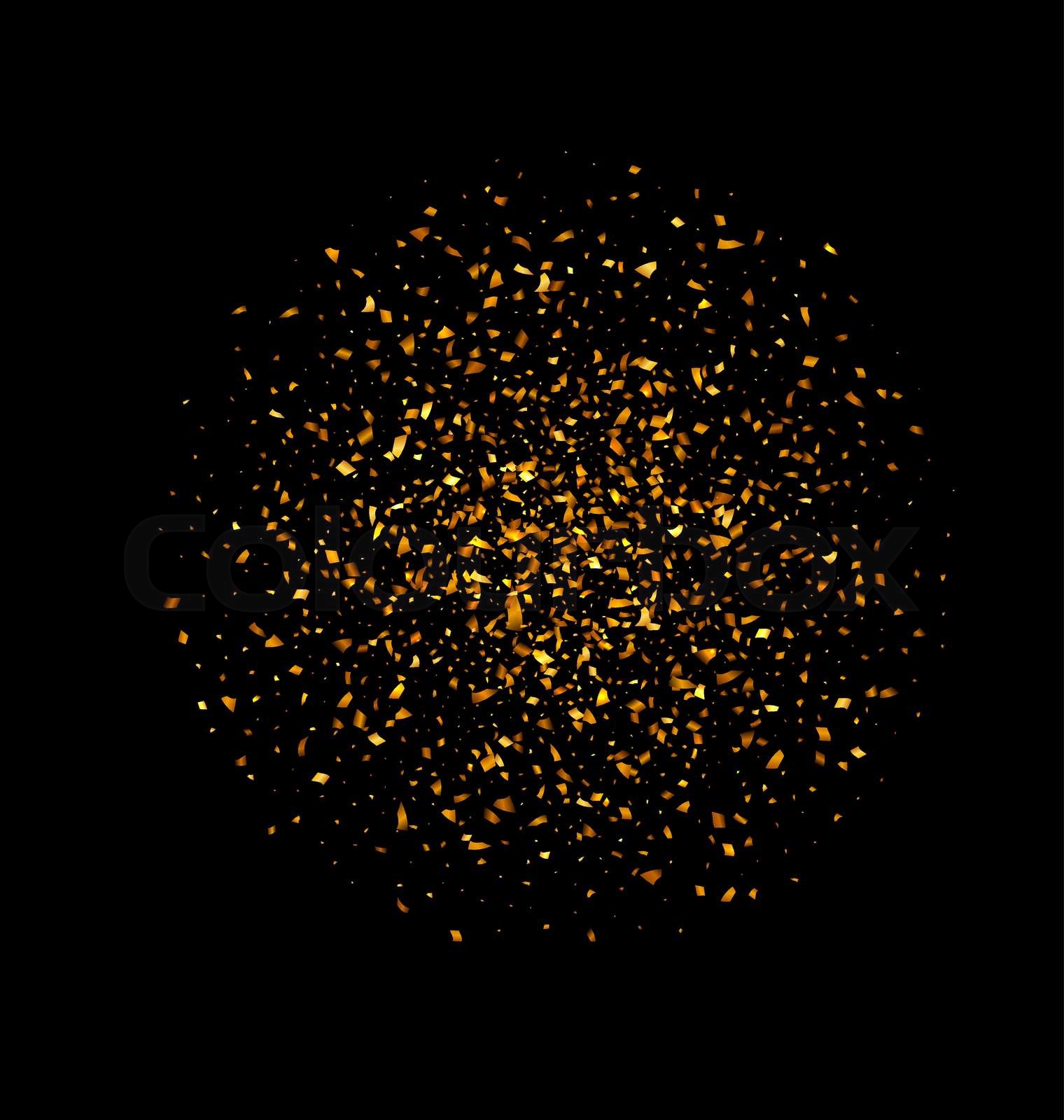 Golden Shine Texture on Black Background | Stock vector | Colourbox