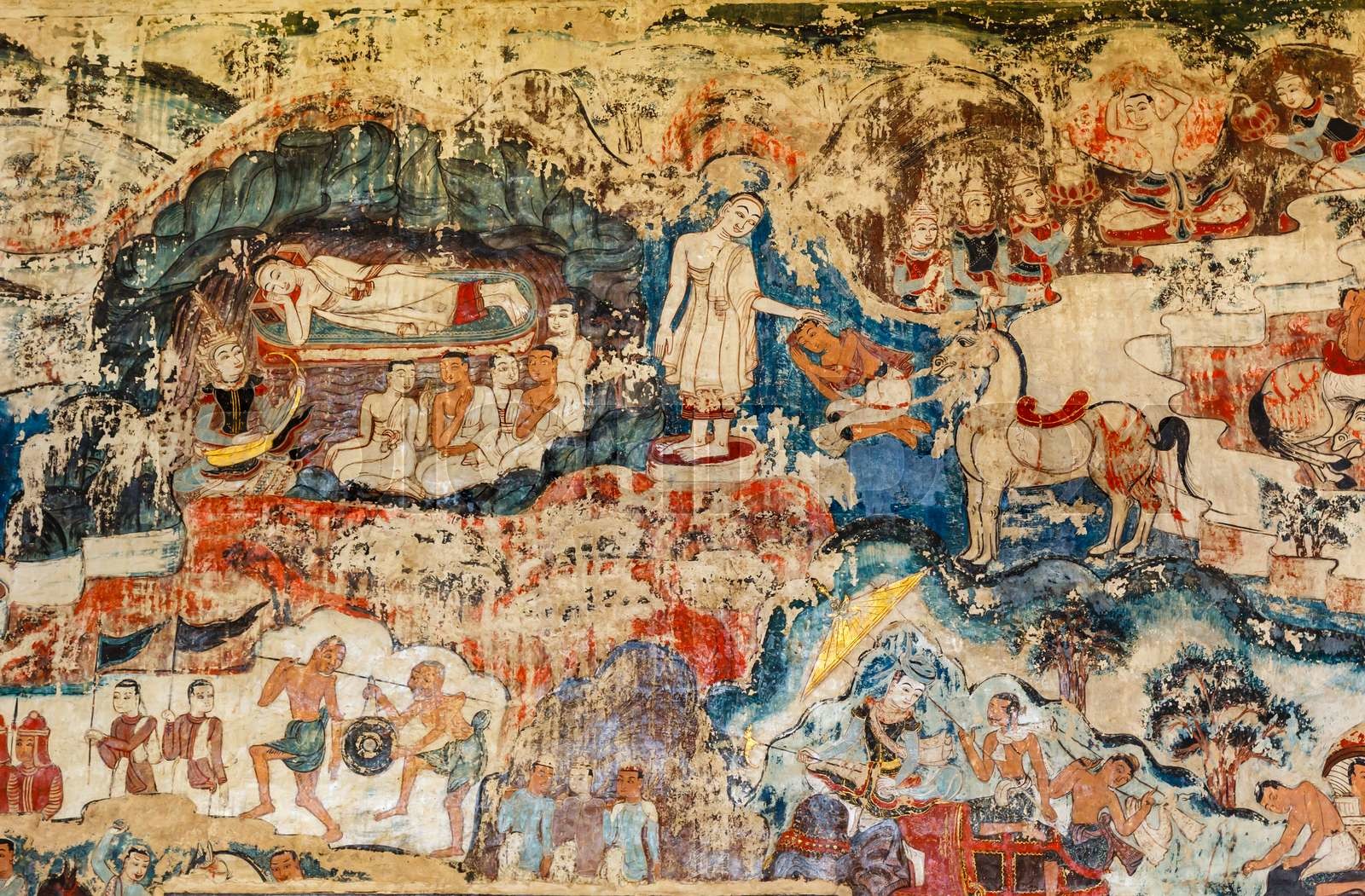 Over 300 year old mural paintings in Thailand. | Stock image | Colourbox