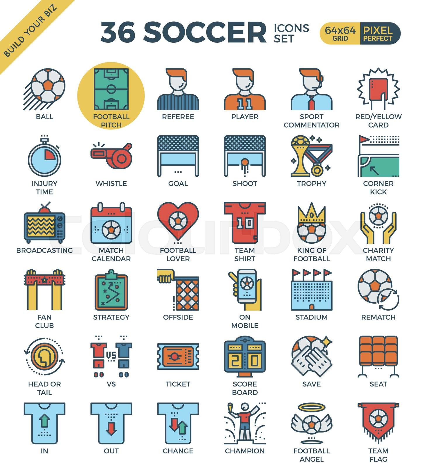 Football / Soccer Icons | Stock vector | Colourbox