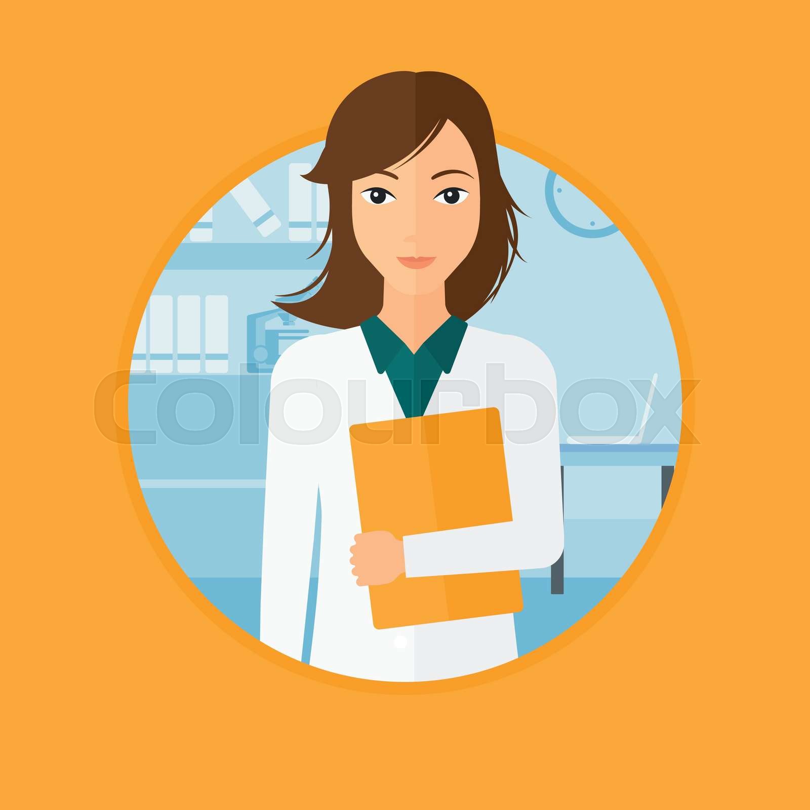 Doctor with file in medical office. | Stock vector | Colourbox