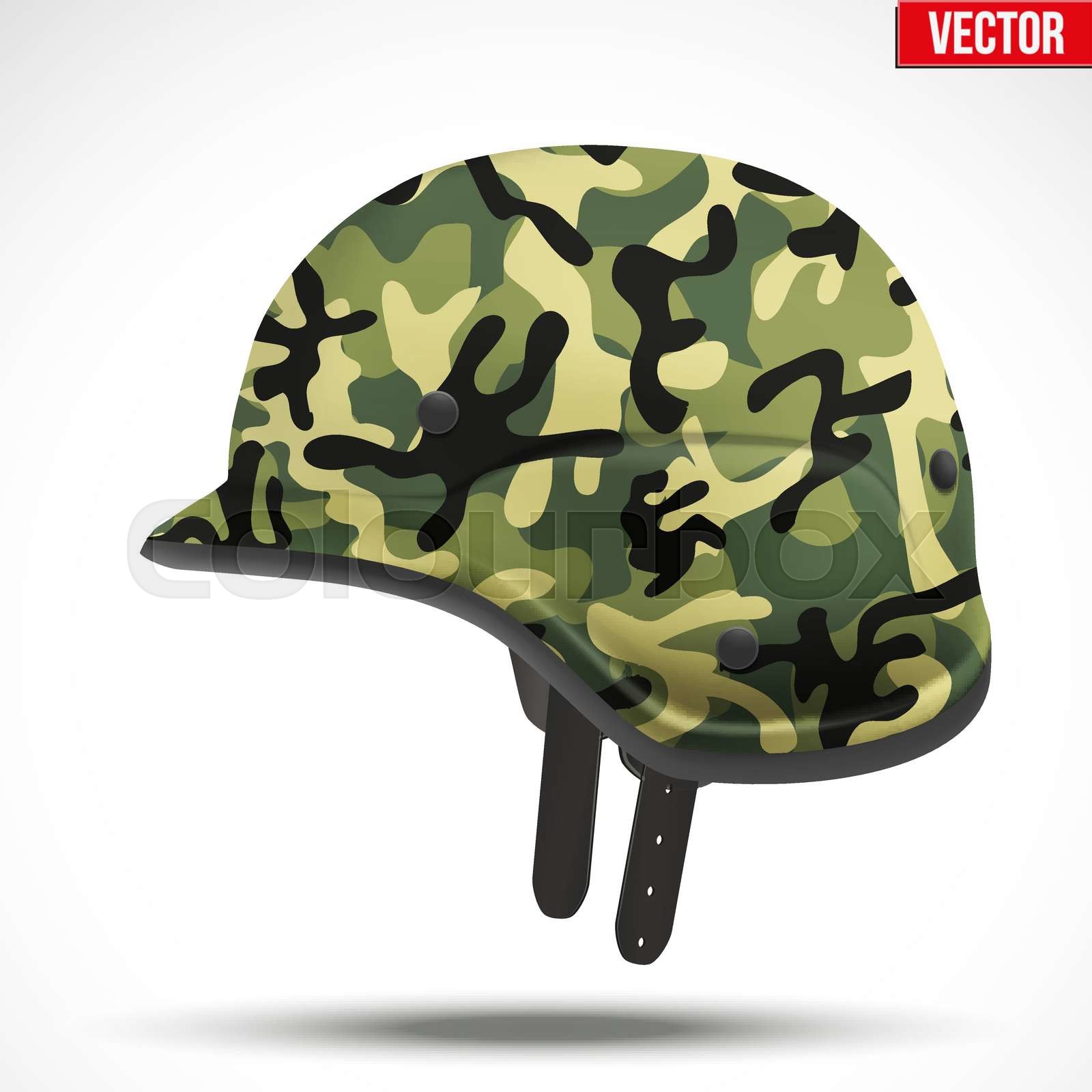 Military modern camouflage helmet. Side view. | Stock vector | Colourbox