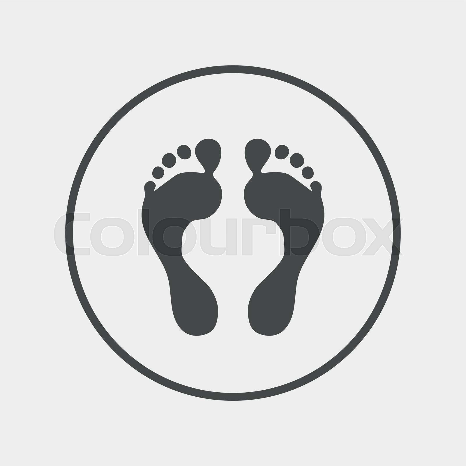 Human footprint sign icon. Barefoot symbol. | Stock vector | Colourbox