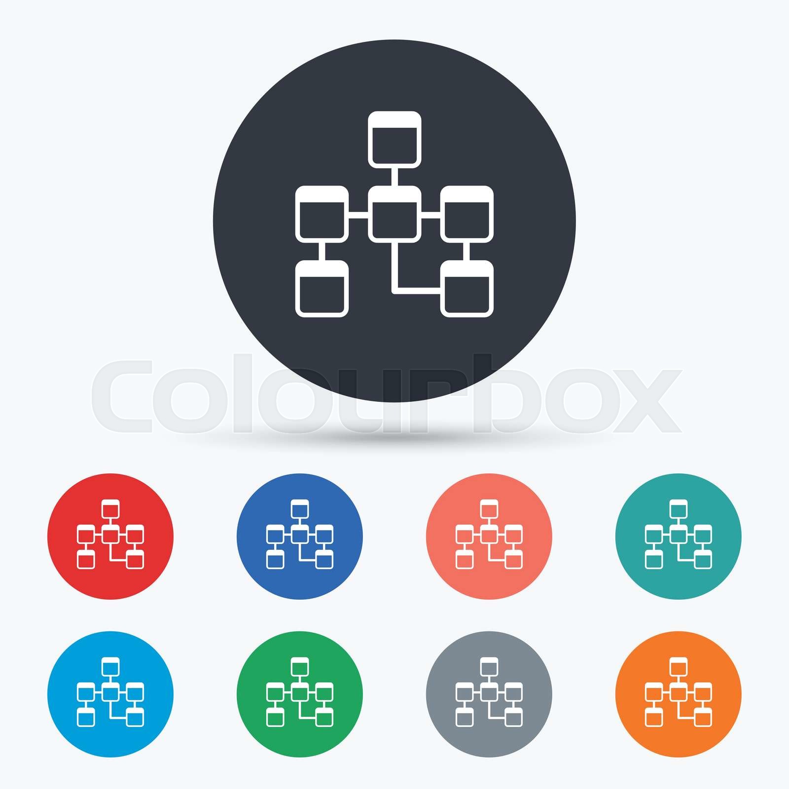 Database sign icon. Relational database schema. | Stock vector | Colourbox