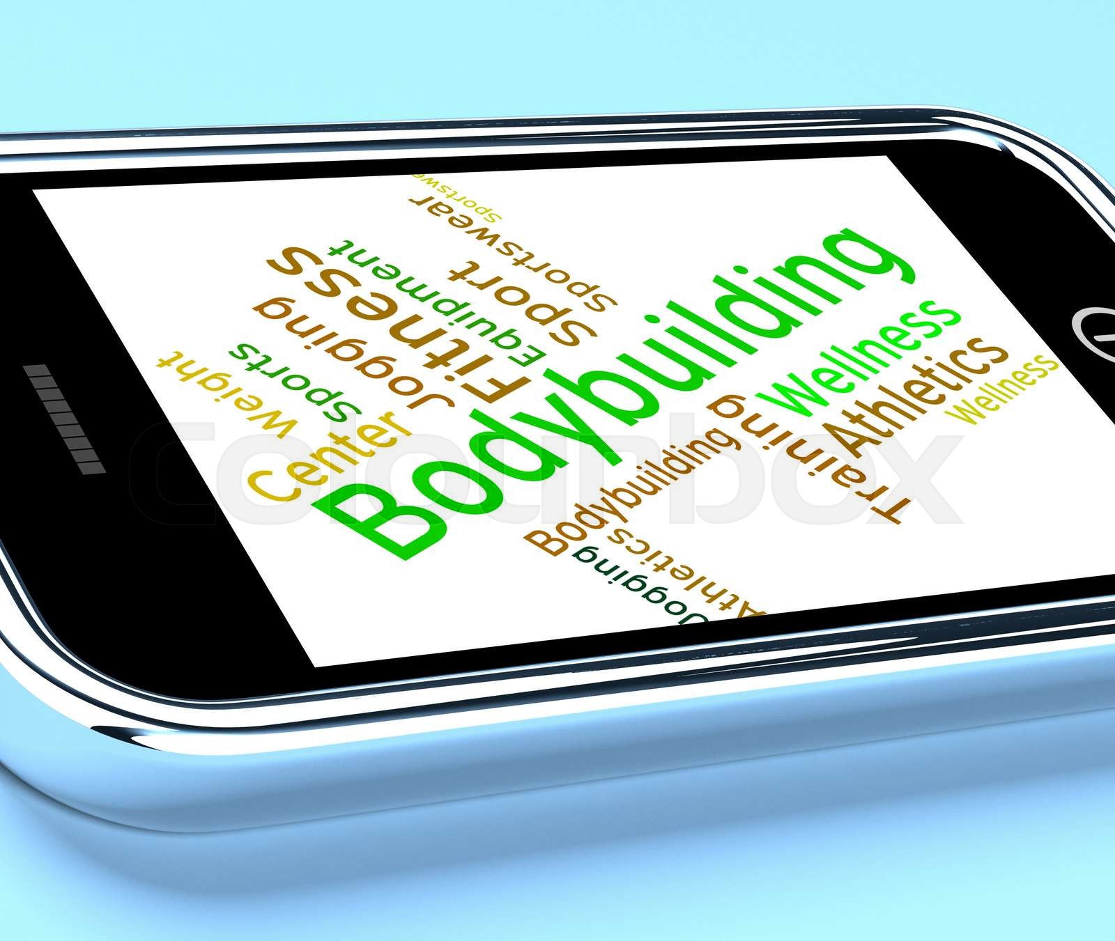 Bodybuilding Word Represents Weight Training And Dumbbell | Stock image ...