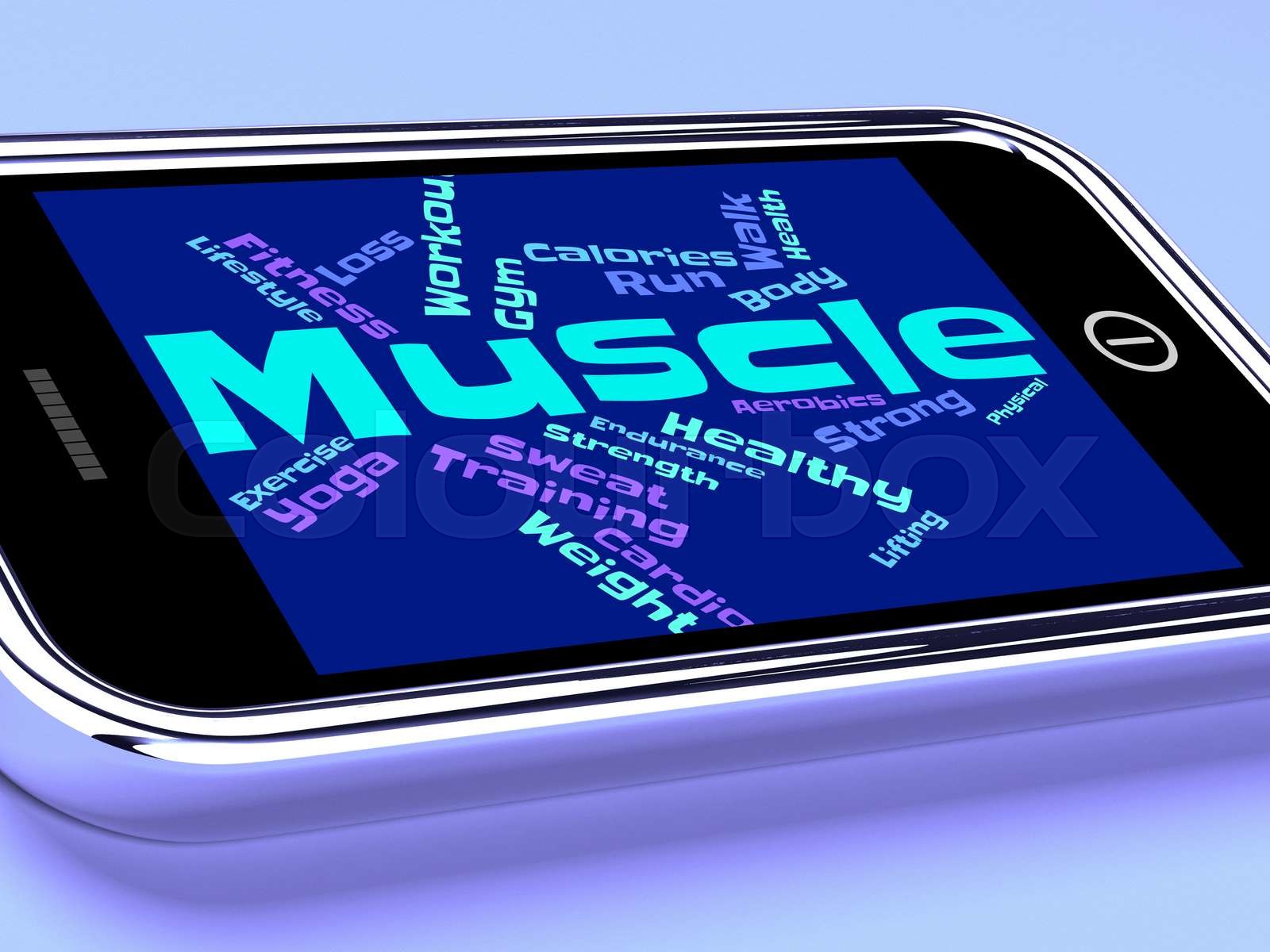 Muscle Words Represents Weight Lifting And Bodybuilding | Stock image ...