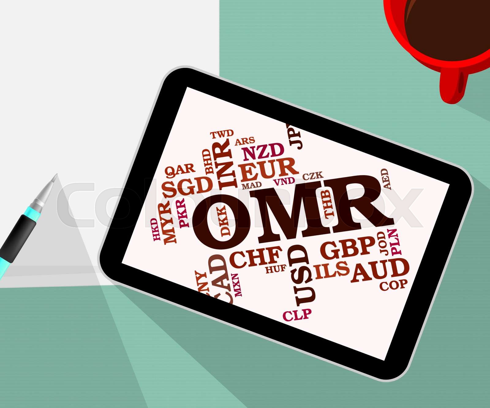 Omr Currency Indicates Oman Rials And Currencies | Stock image | Colourbox