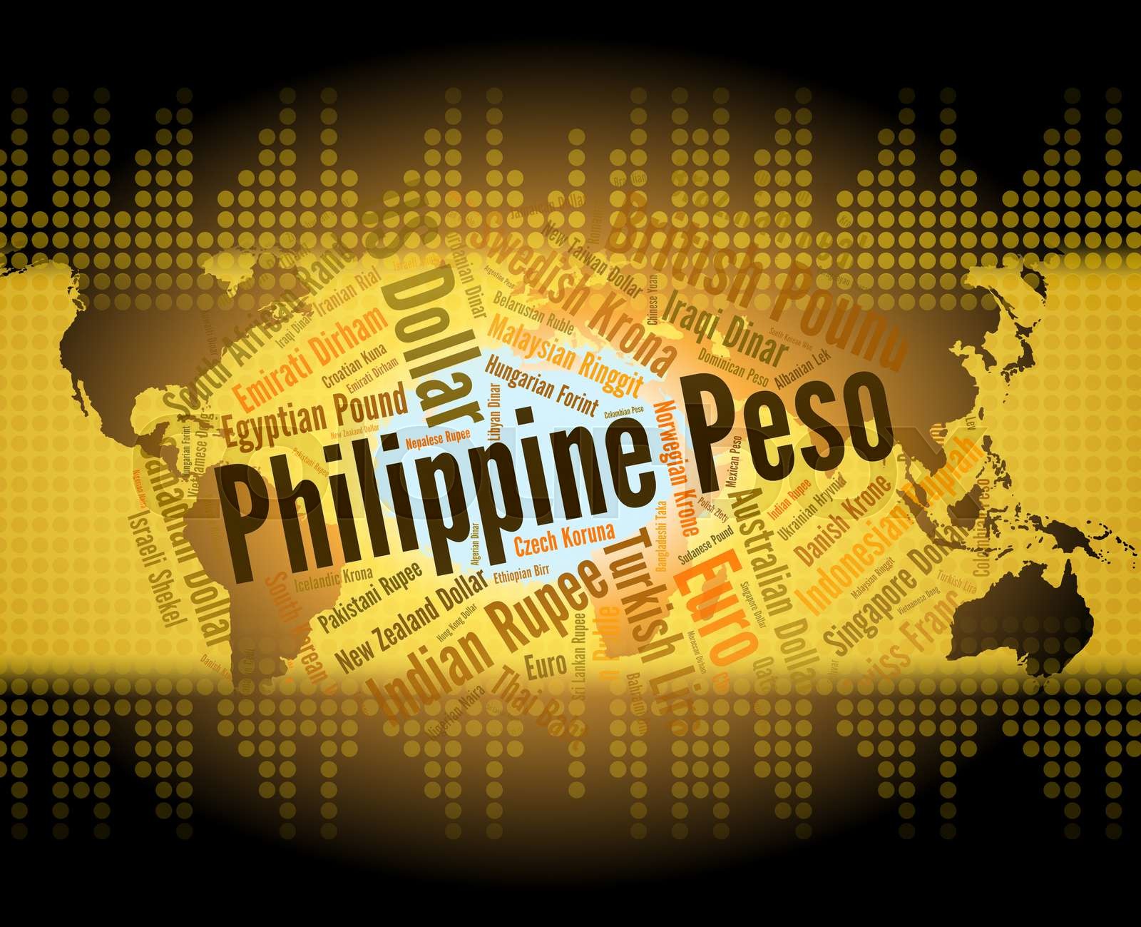 Philippine Peso Means Exchange Rate And Banknote | Stock image | Colourbox