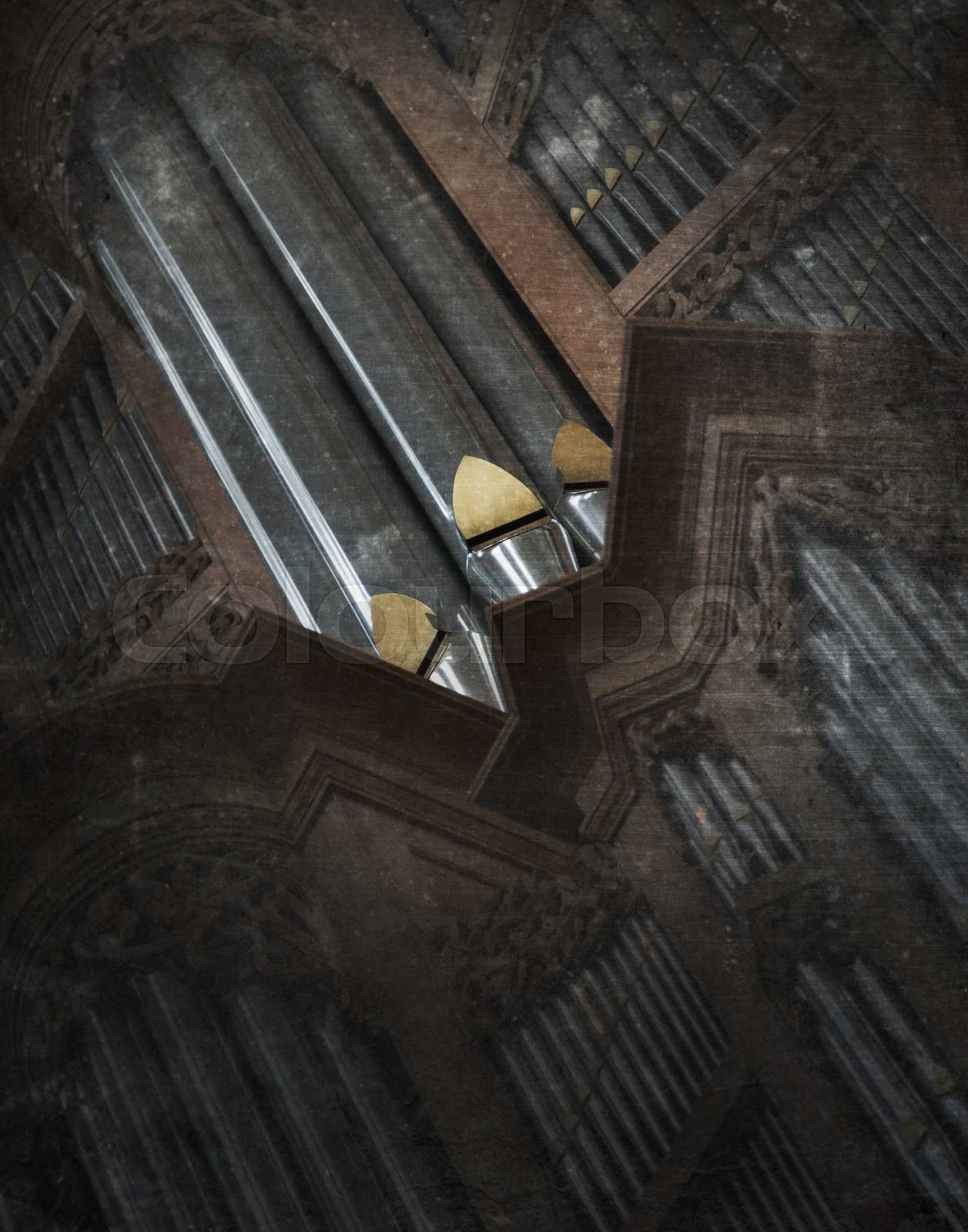Creepy image of an old pipe organ | Stock image | Colourbox