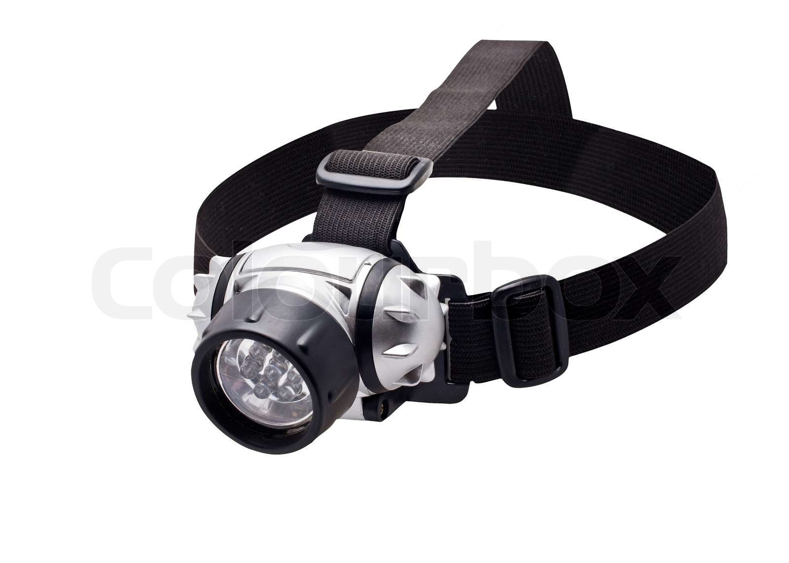 isolated headlamp flashlight with straps for the head | Stock image ...