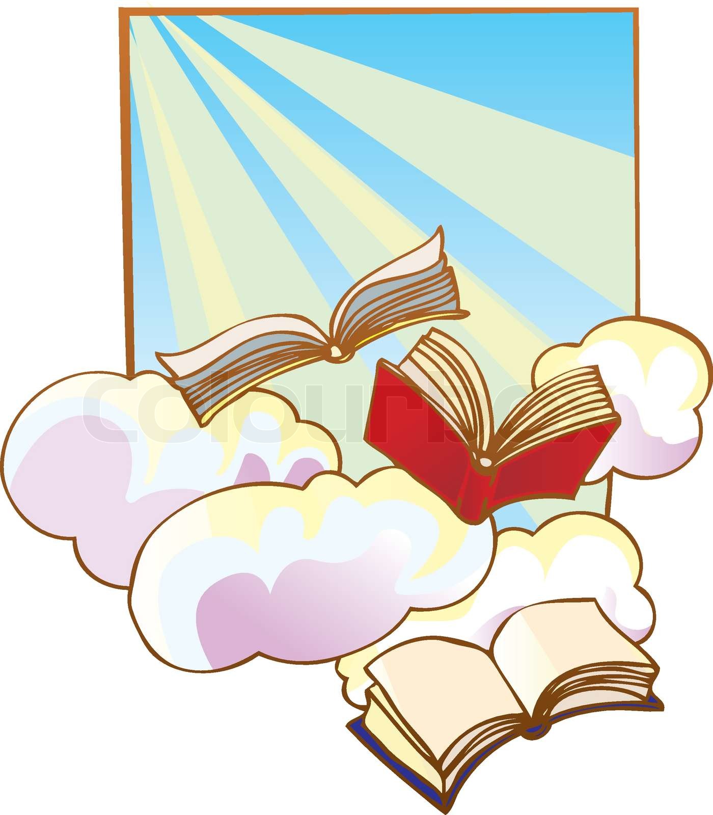 Flying books | Stock vector | Colourbox