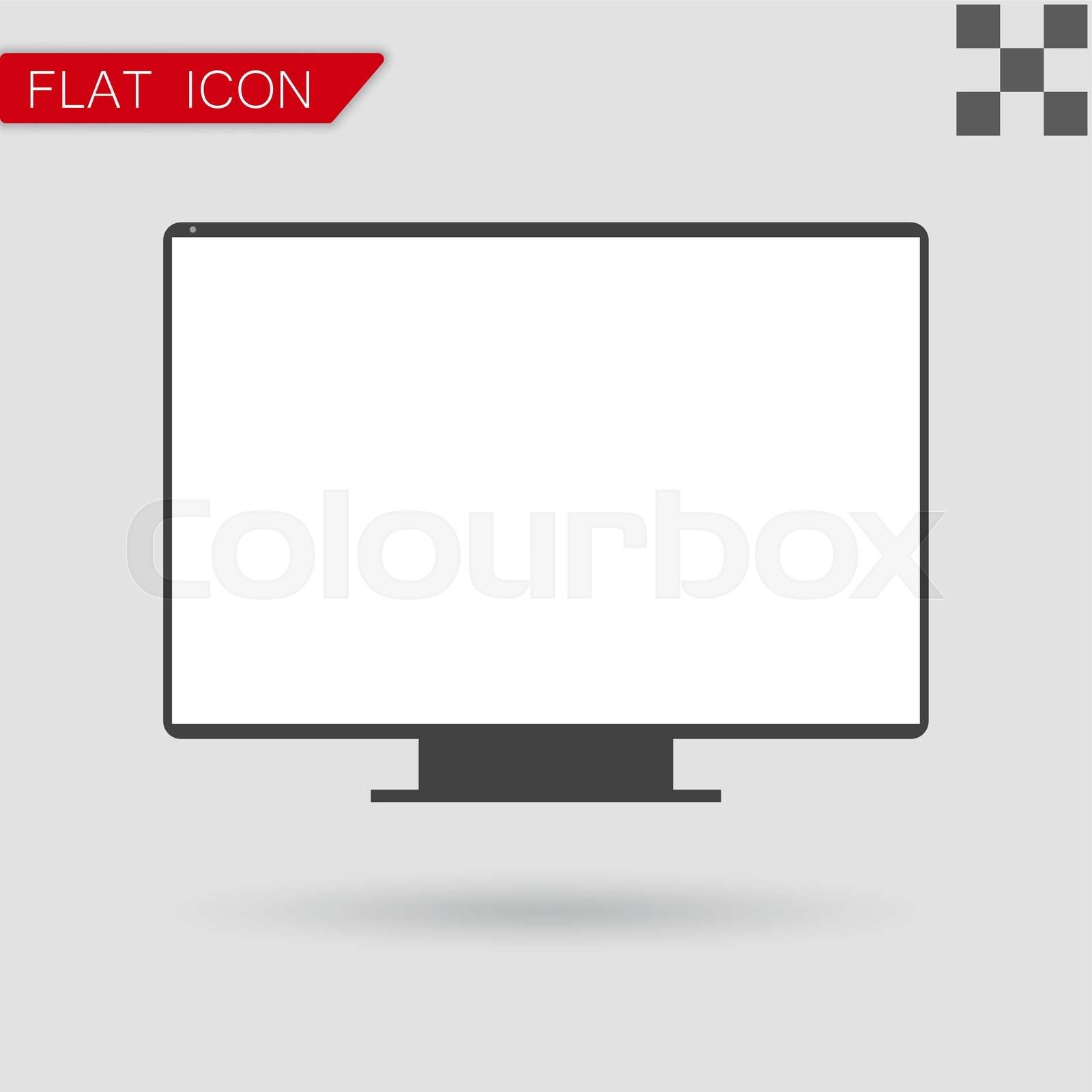 Vector monitor TV Screen Flat Style with red | Stock vector | Colourbox