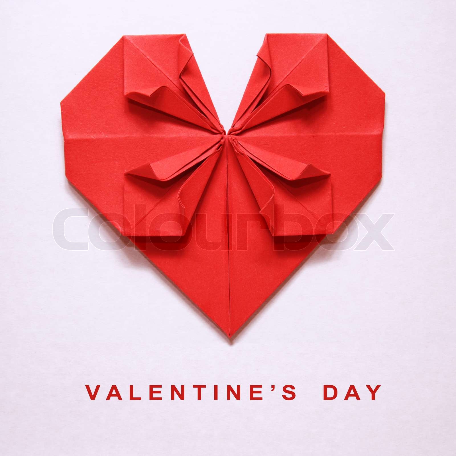 Valentine's Day Red Heart Origami Greeting Card | Stock image | Colourbox