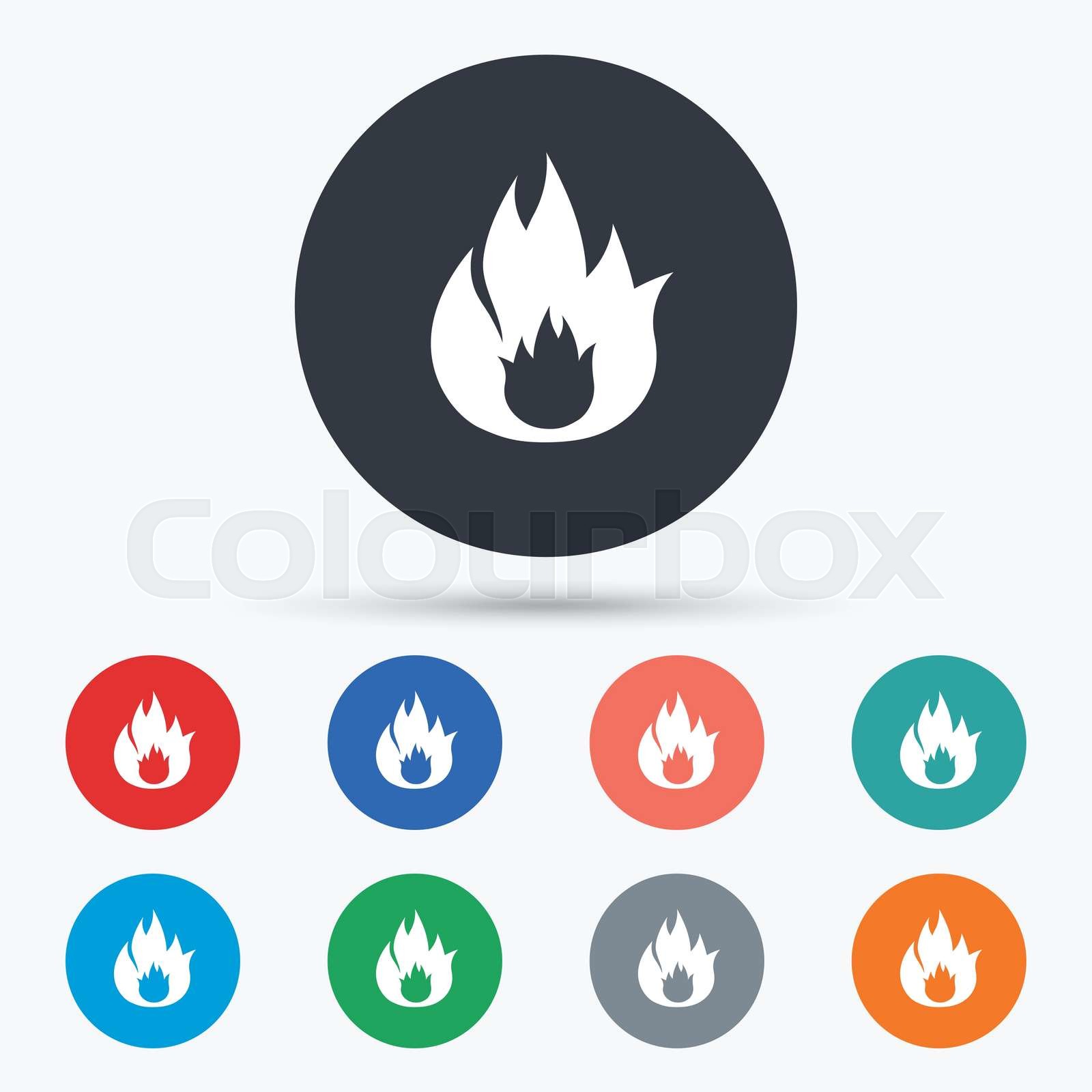 Fire flame sign icon. Fire symbol. | Stock vector | Colourbox
