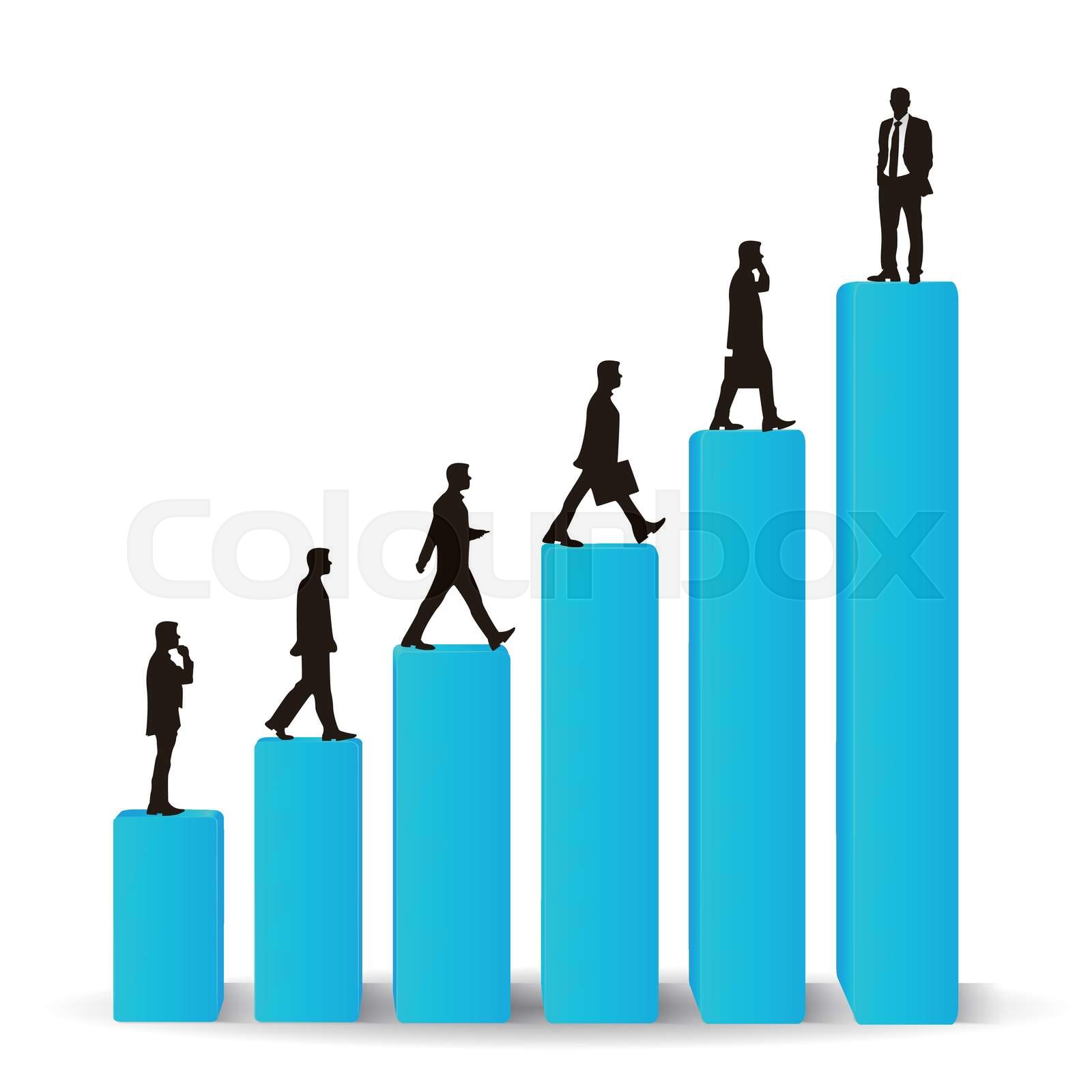 Businessman career promotion graph | Stock vector | Colourbox