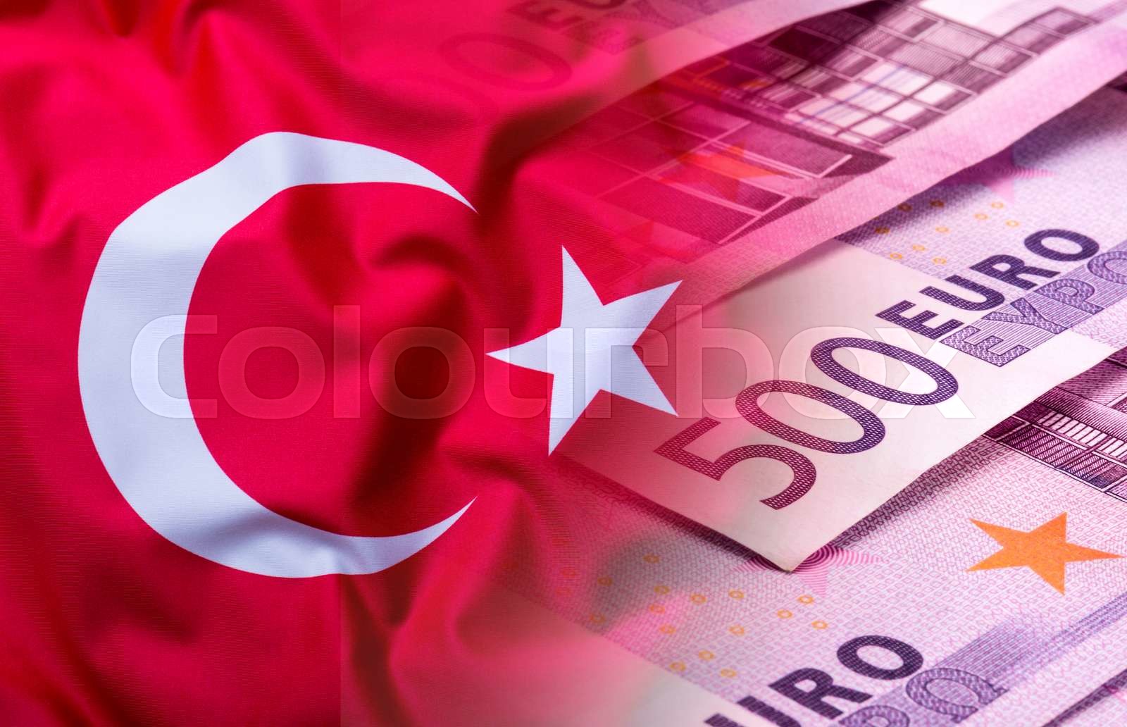 Flags of the Turkey and the European Union. Turkey Flag and EU Flag ...