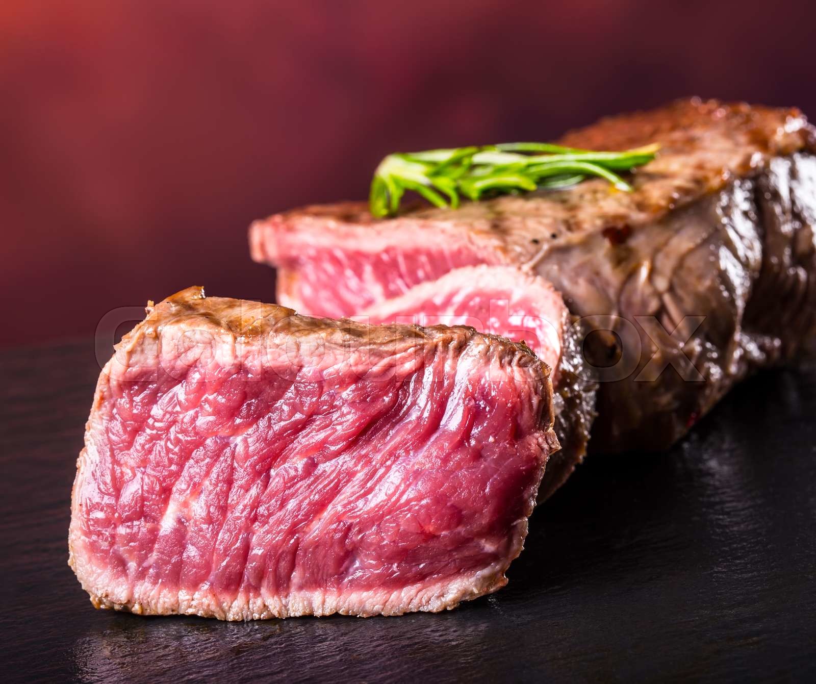 Grill beef steak. Portions thick beef juicy sirloin steaks on grill ...