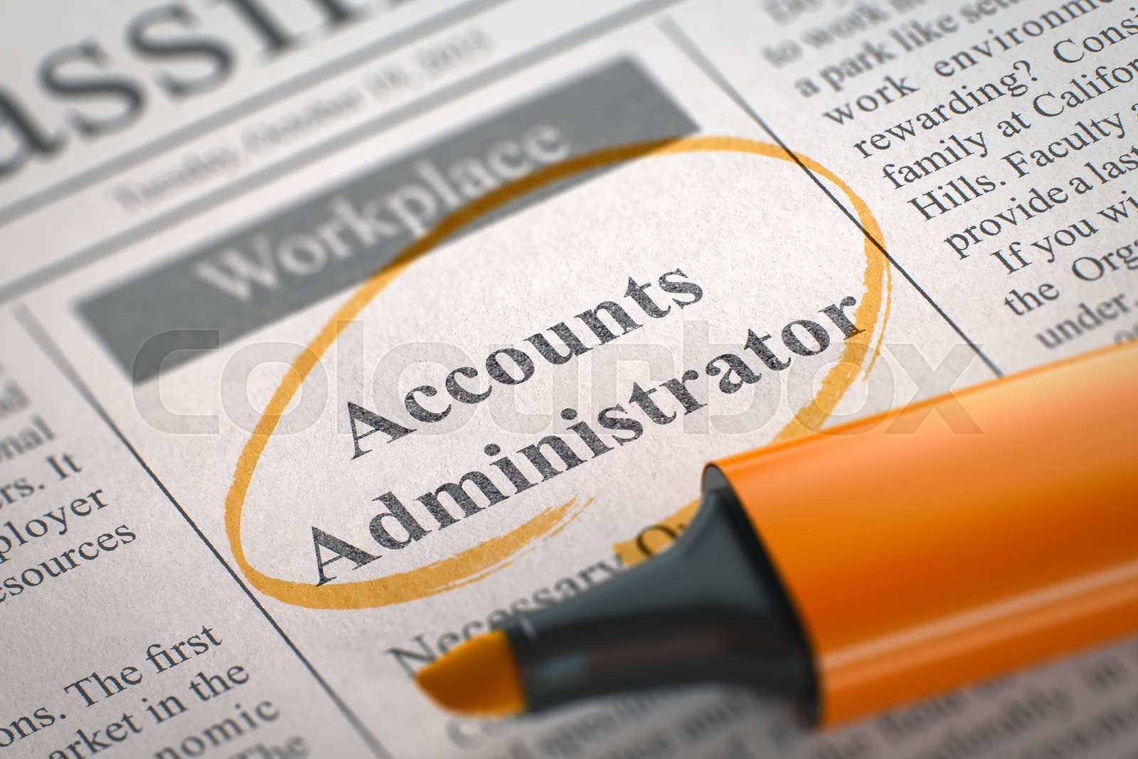 Accounts Administrator Job Vacancy. | Stock image | Colourbox