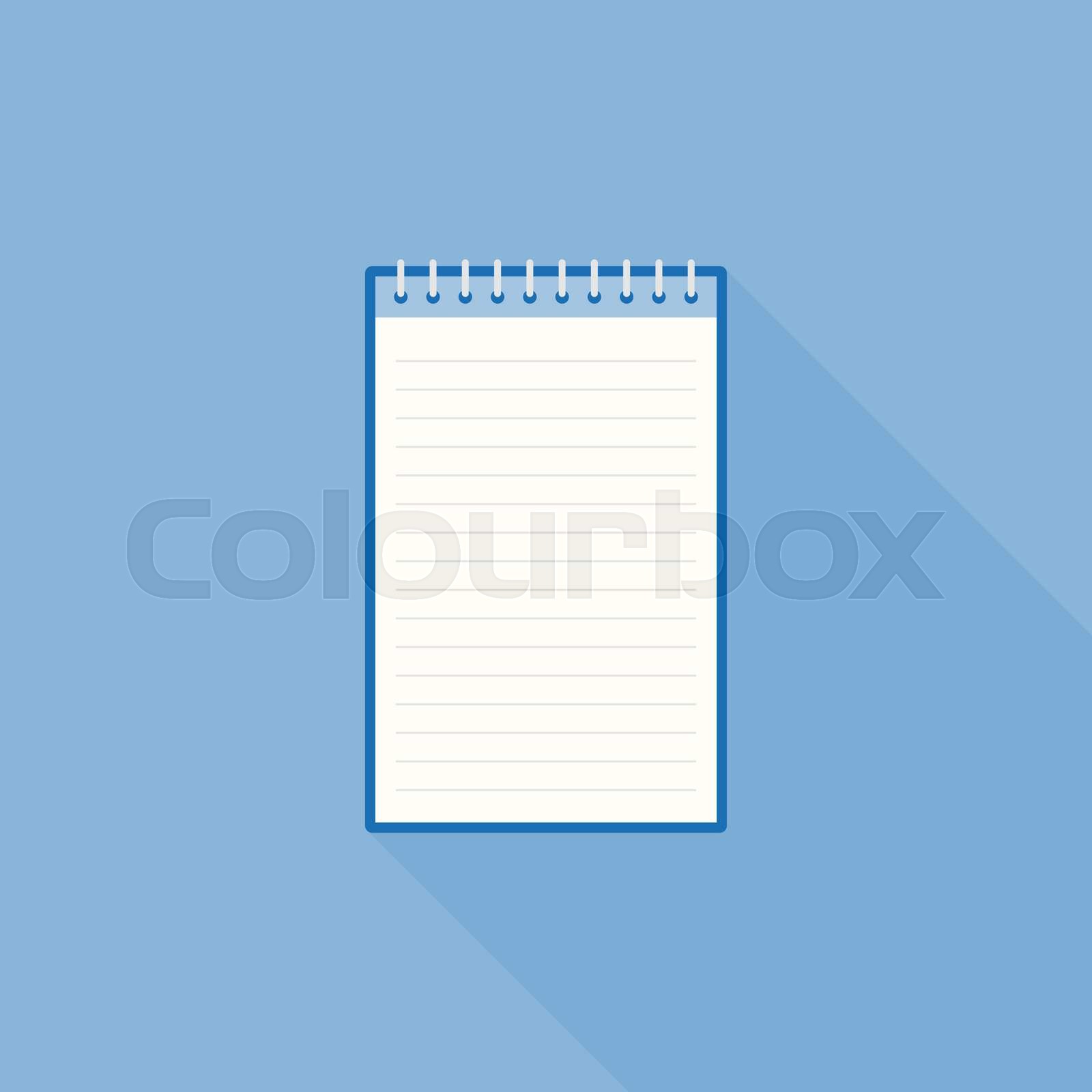 blank line notebook paper icon template, flat design | Stock vector ...