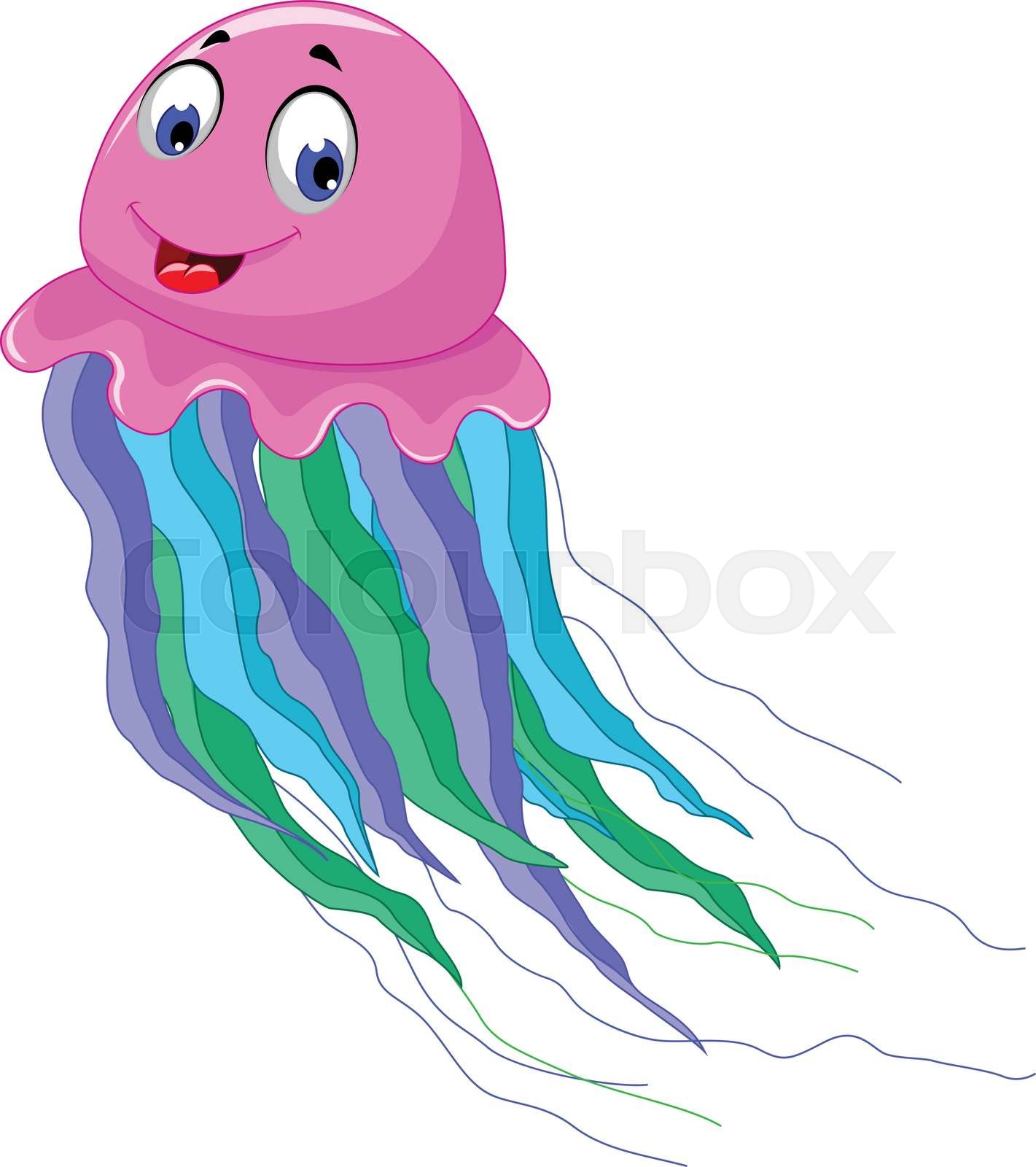 qualle, cartoon, fisch | Stock-Vektor | Colourbox