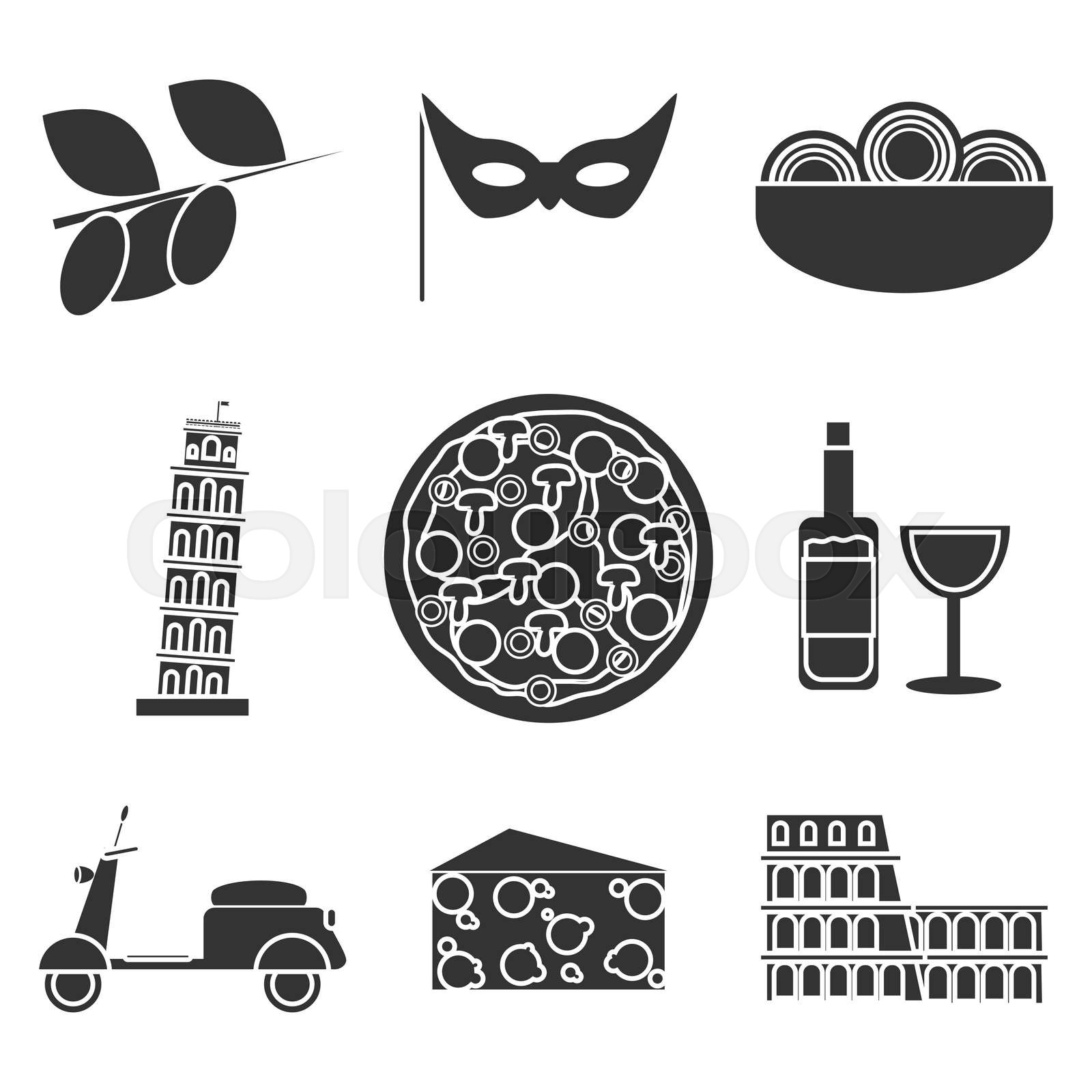 Italy icons set | Stock vector | Colourbox