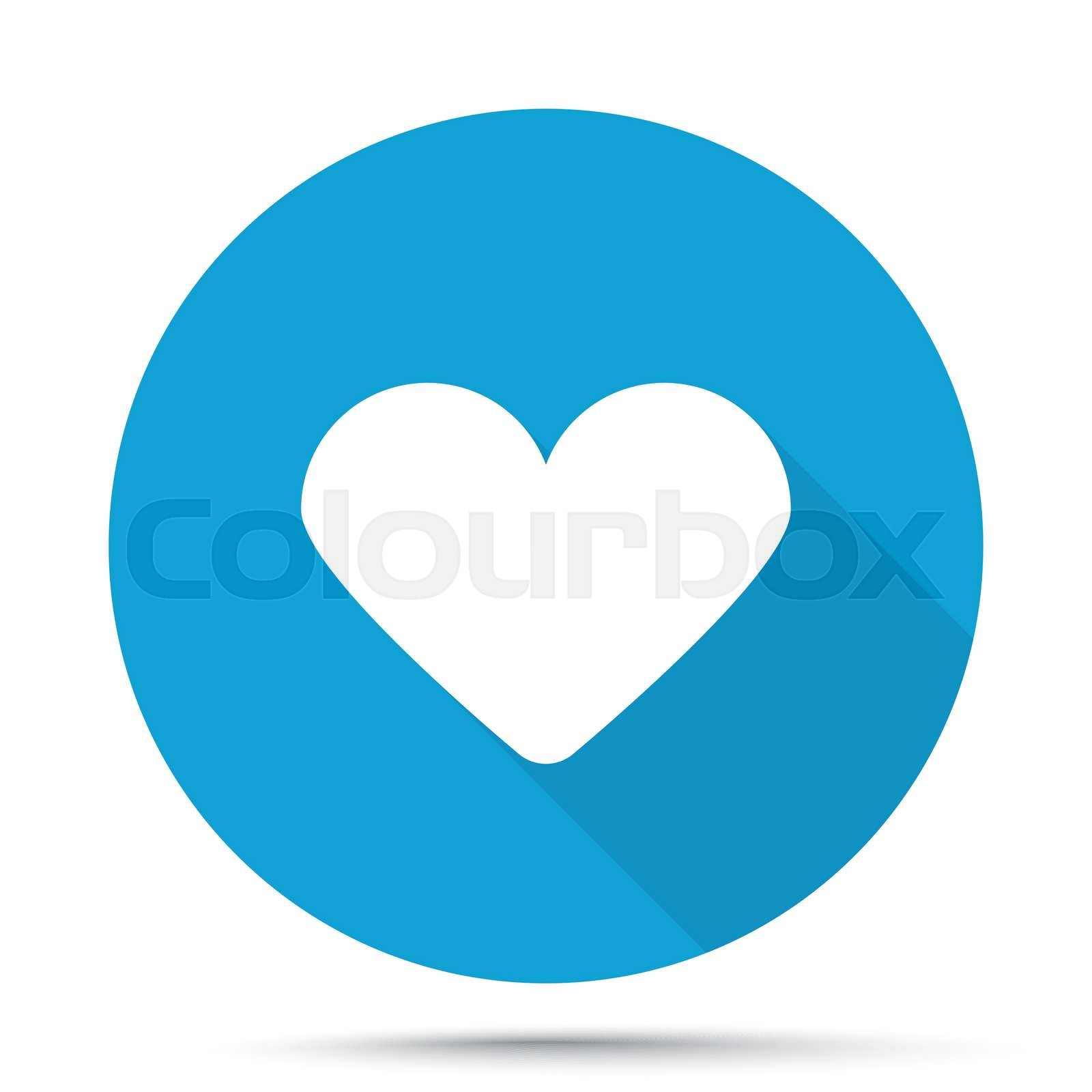 White Heart icon on blue button isolated on white | Stock vector ...