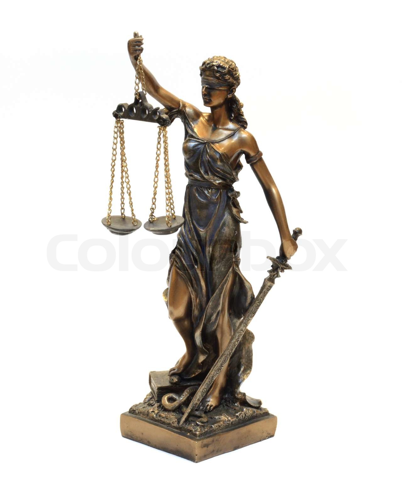 Themis statue på en hvid baggrund | Stock foto | Colourbox