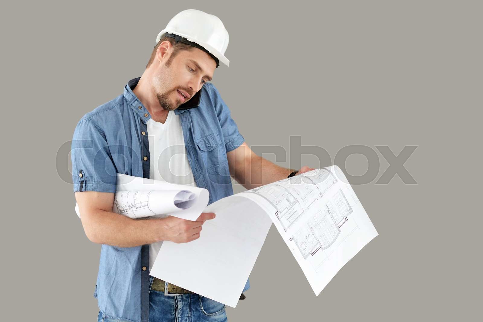 friendly engineer standing | Stock image | Colourbox