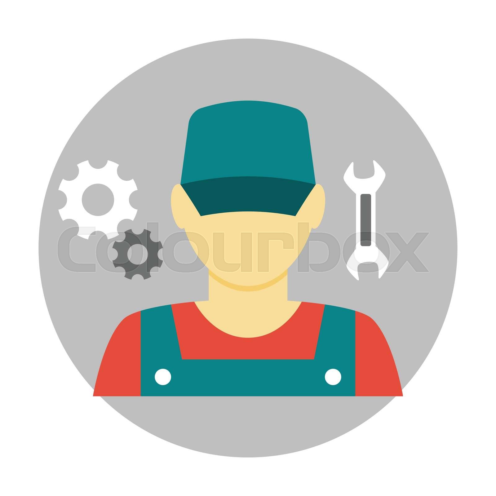 Mechanic avatar icon flat | Stock vector | Colourbox